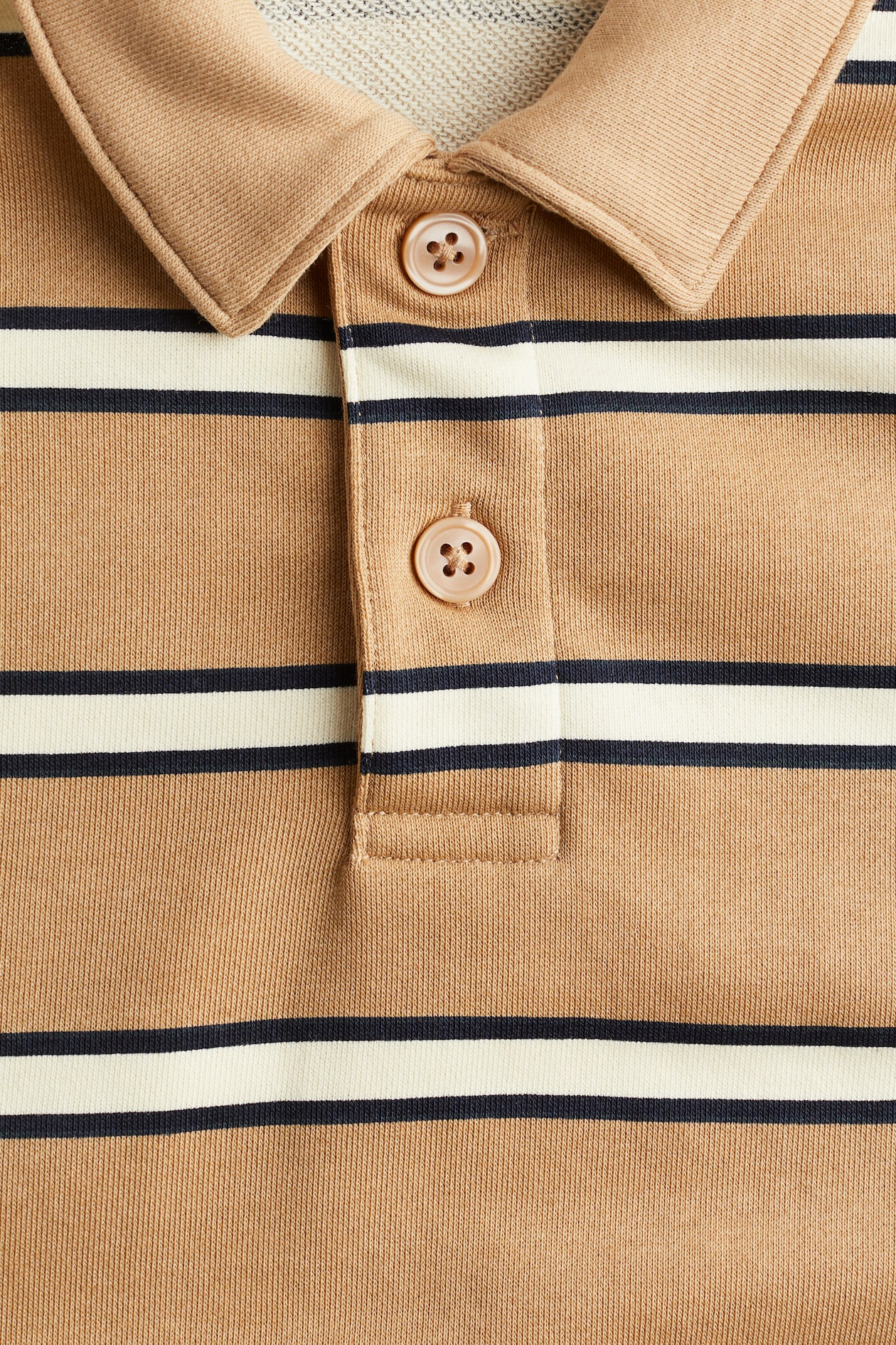 Loose-fit rugby shirt - Beige/Stripe - Kids | H&M AU