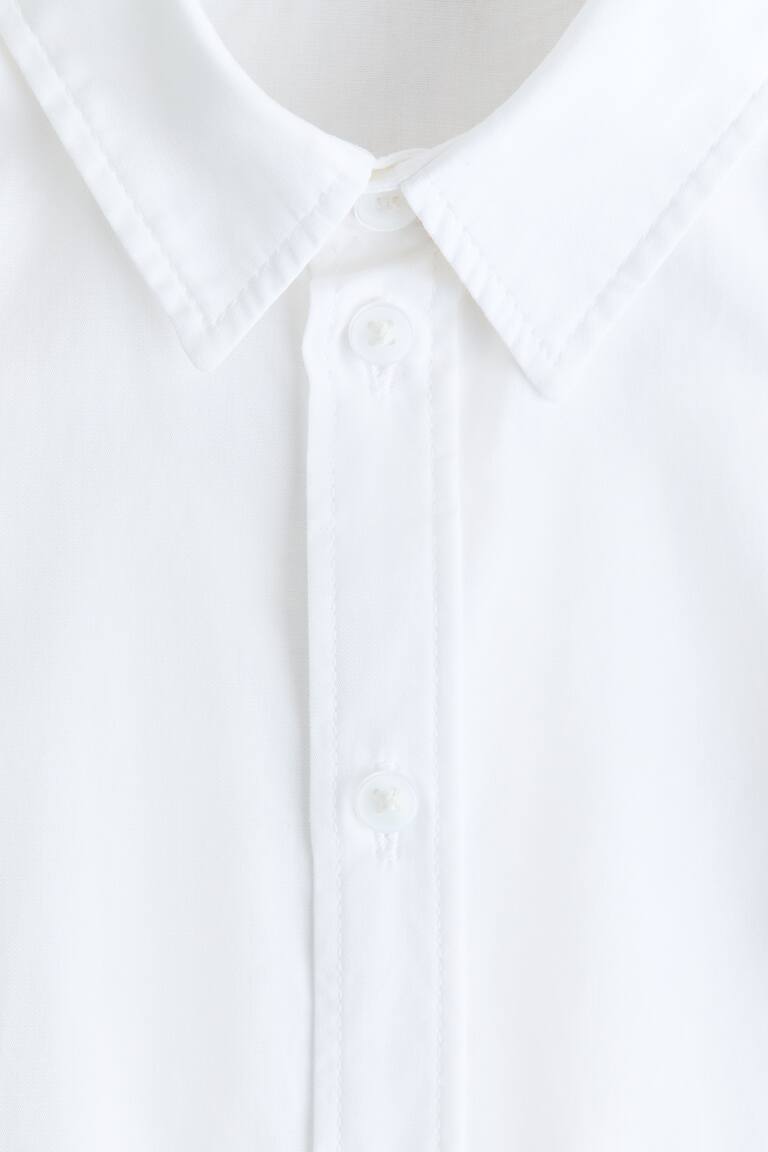 White Short-Sleeved Cotton Shirt for kids | H&M US