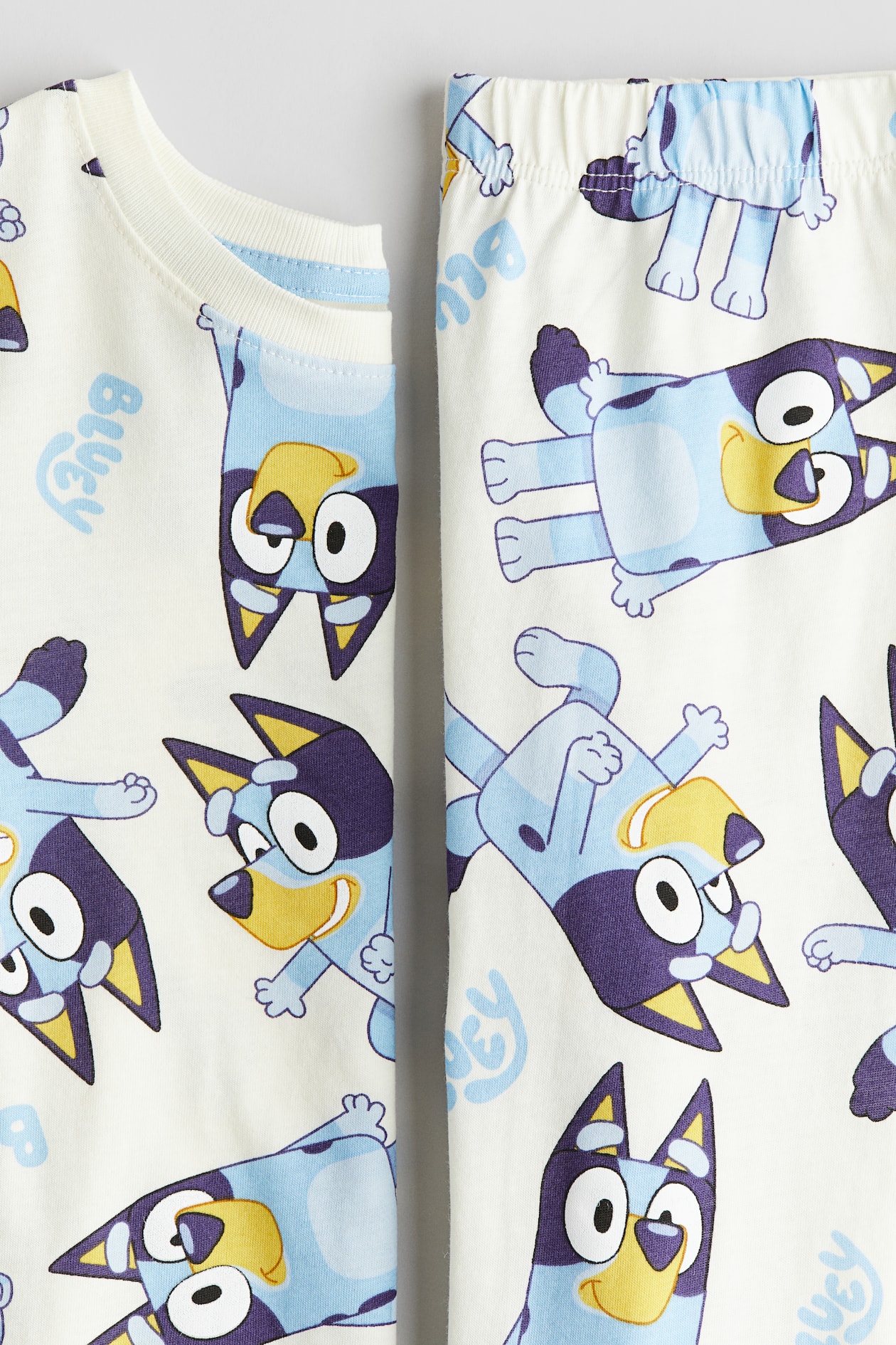 White/Bluey Printed cotton jersey pyjamas for kids | H&M GB