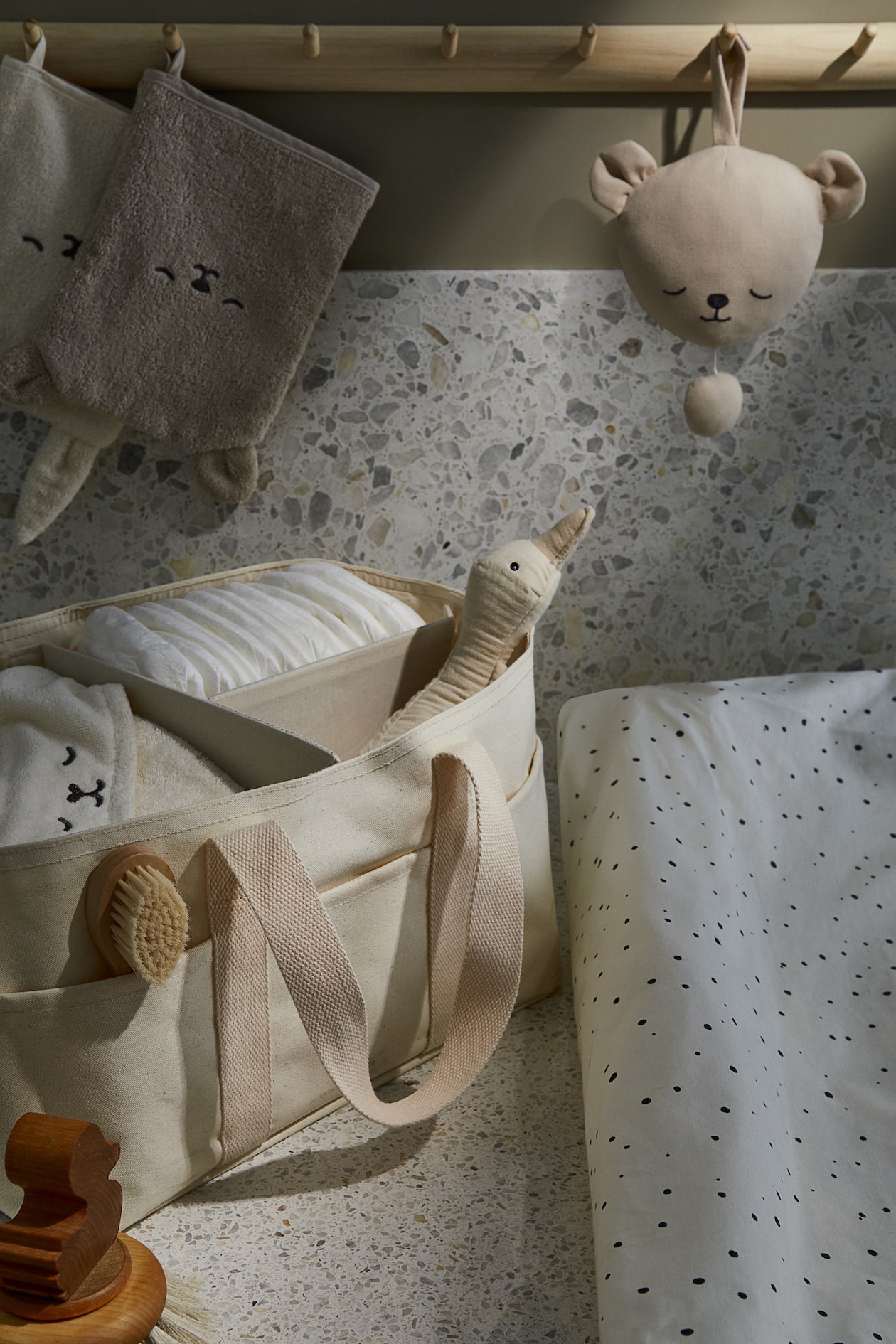 Natural white Cotton Canvas Changing Bag at H&M Home | H&M US