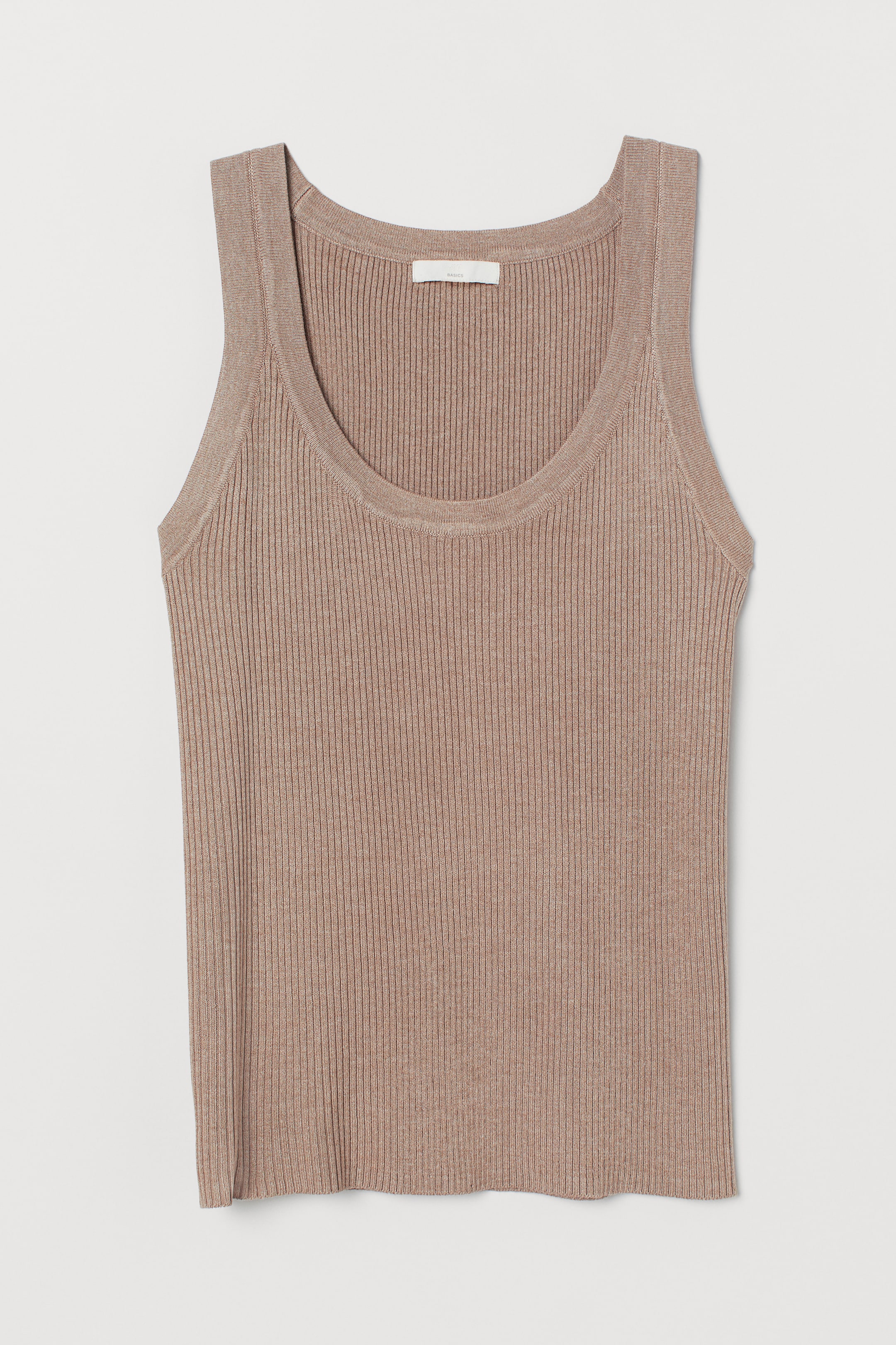 Ribbed Tank Top - Beige - Ladies | H&M CA