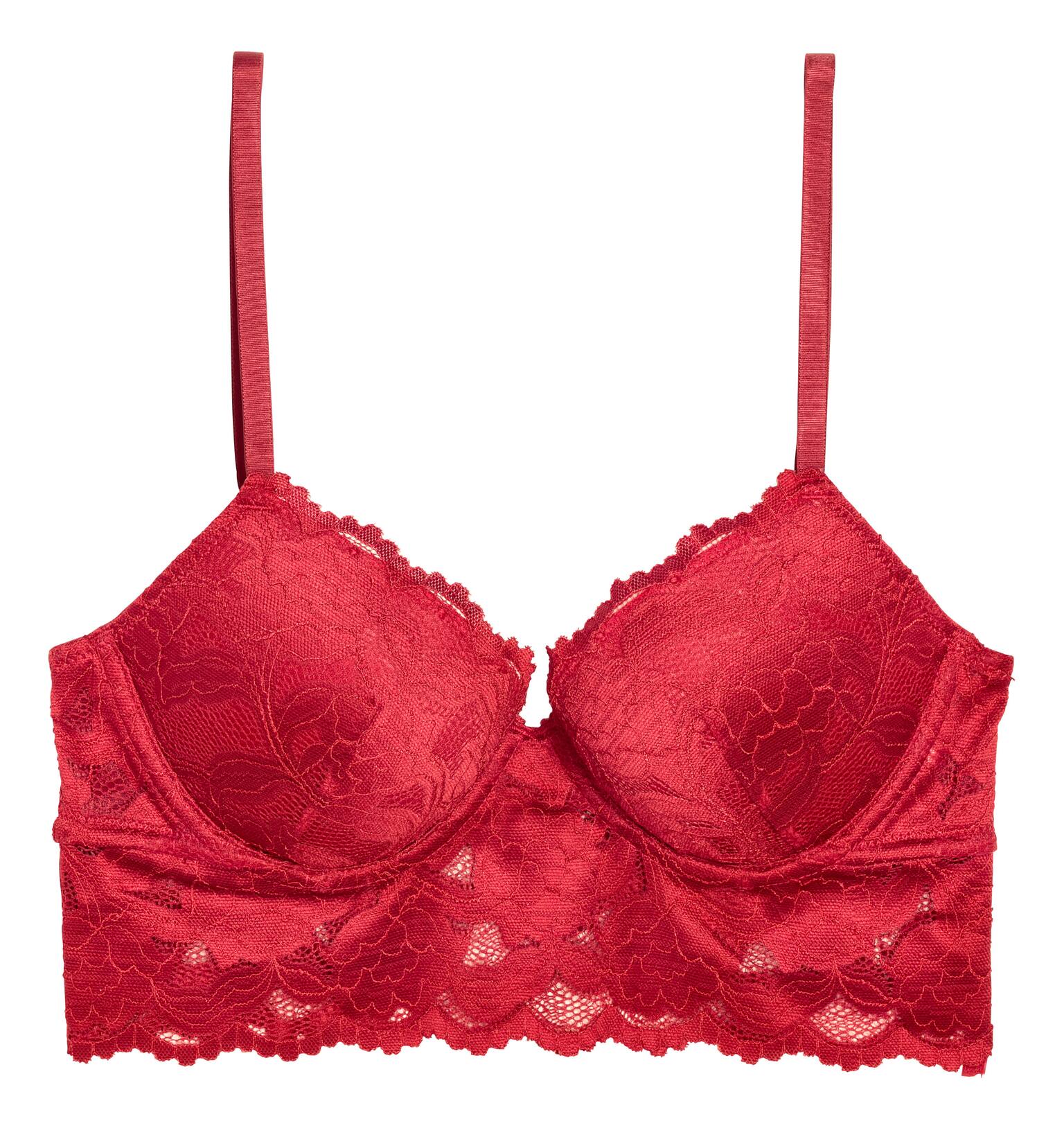Bralette con push-up - Rojo - MUJER | H&M ES