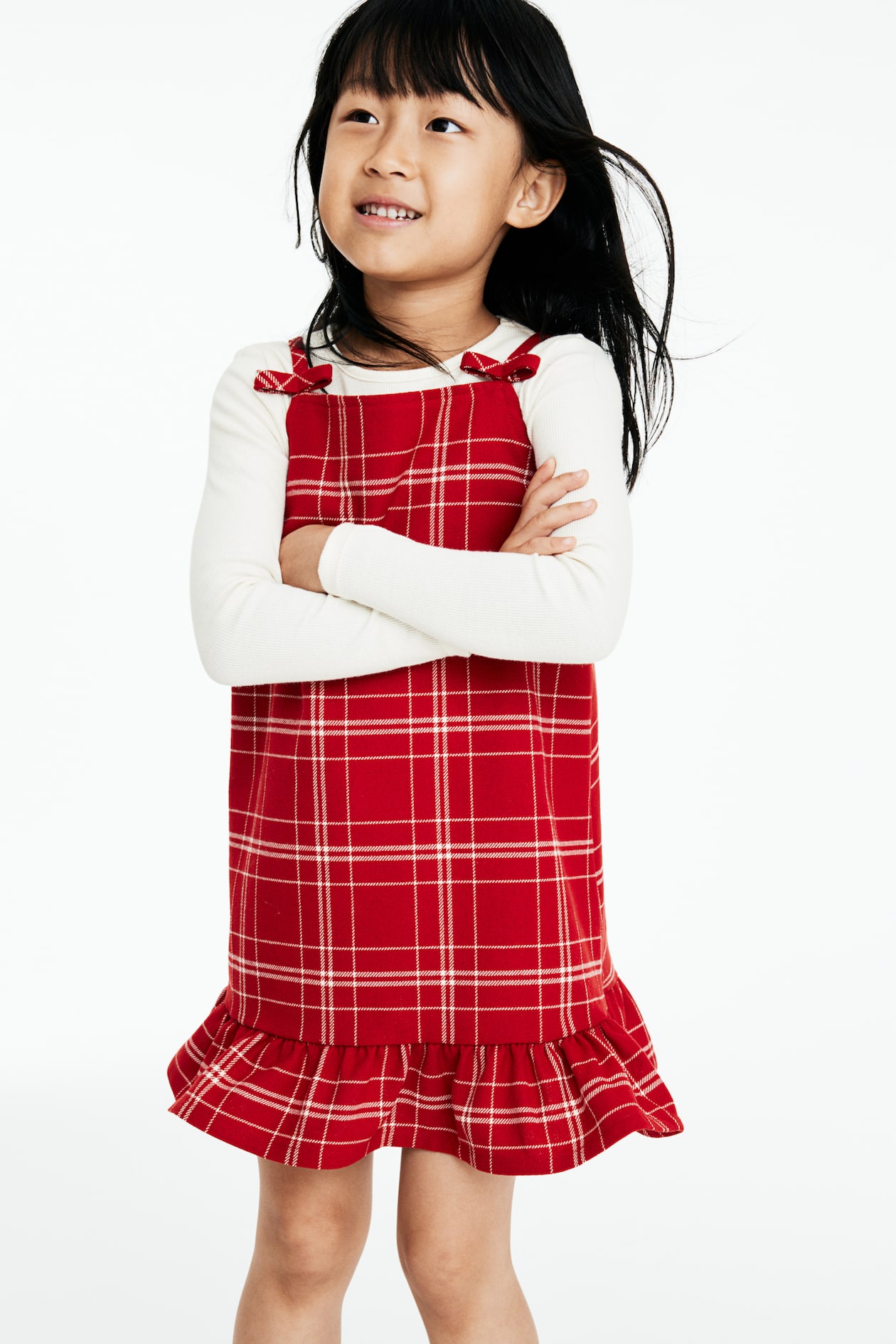 2-piece Dress and Top Set - Red/white - Kids | H&M US