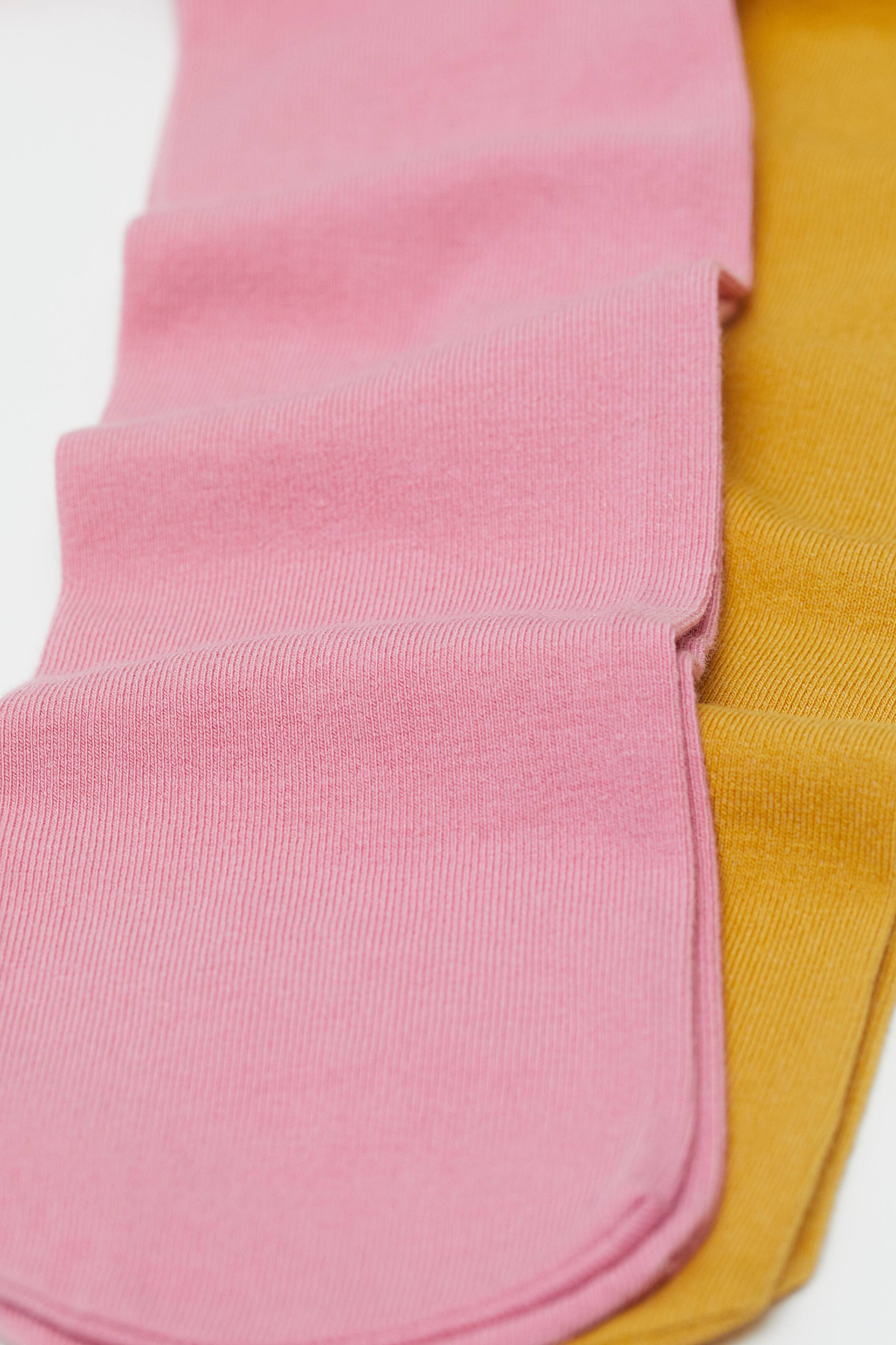 2-pack fine-knit tights - Mustard yellow/Pink - Kids | H&M RS