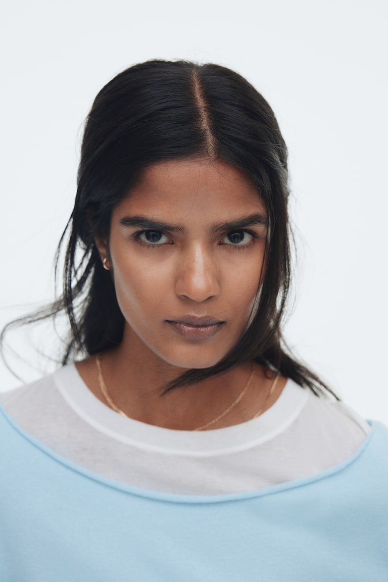 Off-the-Shoulder Sweater - Light blue - Ladies | H&M US