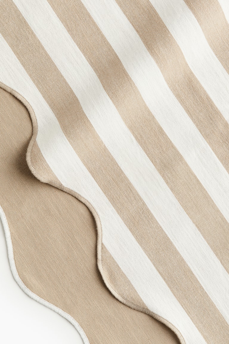 Beige/striped 2-pack Scalloped-edge Tea Towels at H&M Home | H&M CA