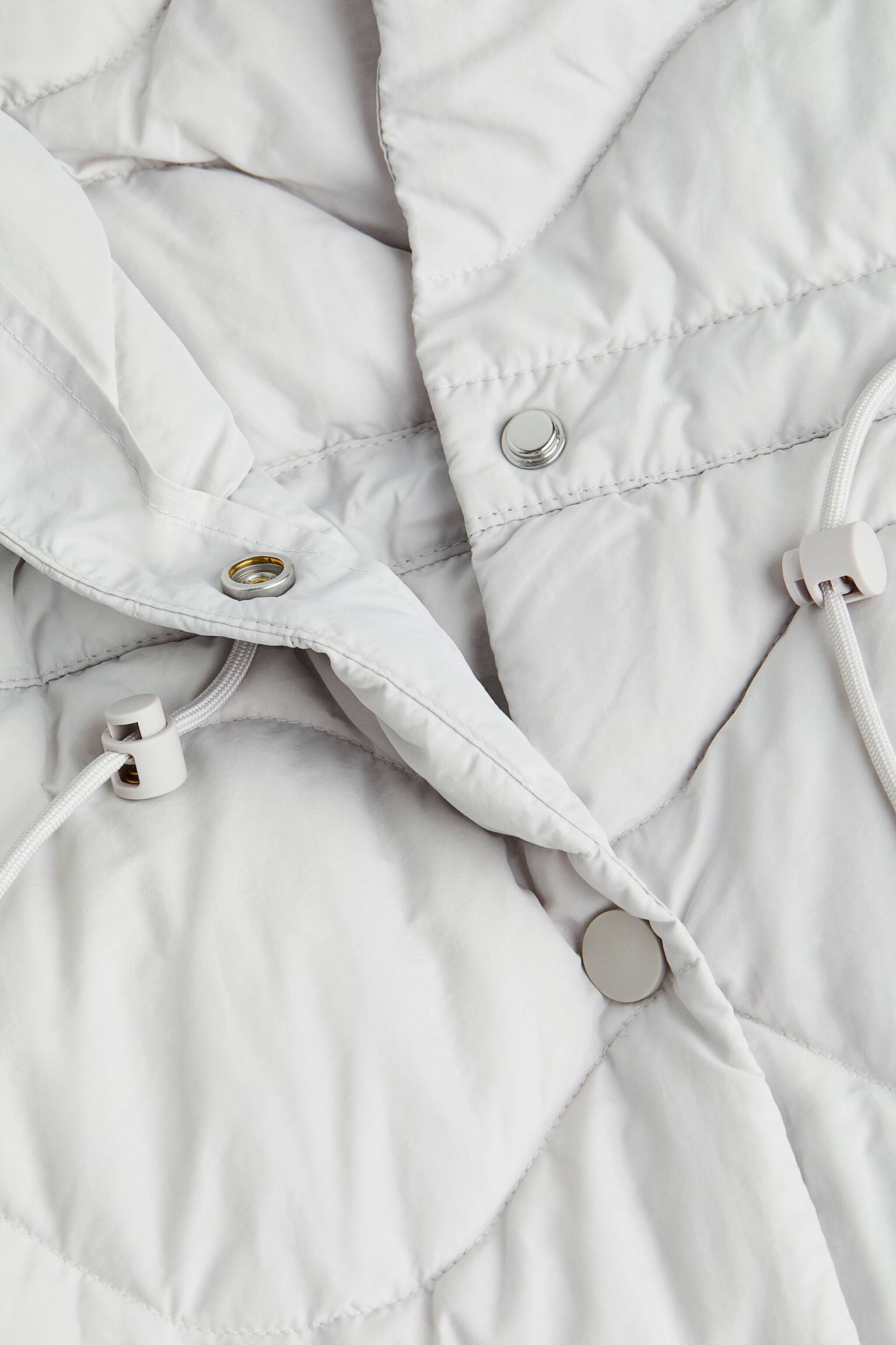 Drawstring-waist Quilted Coat - Light gray - Ladies | H&M US