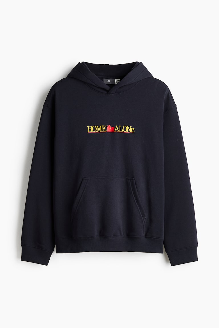 Men’s Black/Home Alone Loose-Fit Printed Hoodie | H&M US