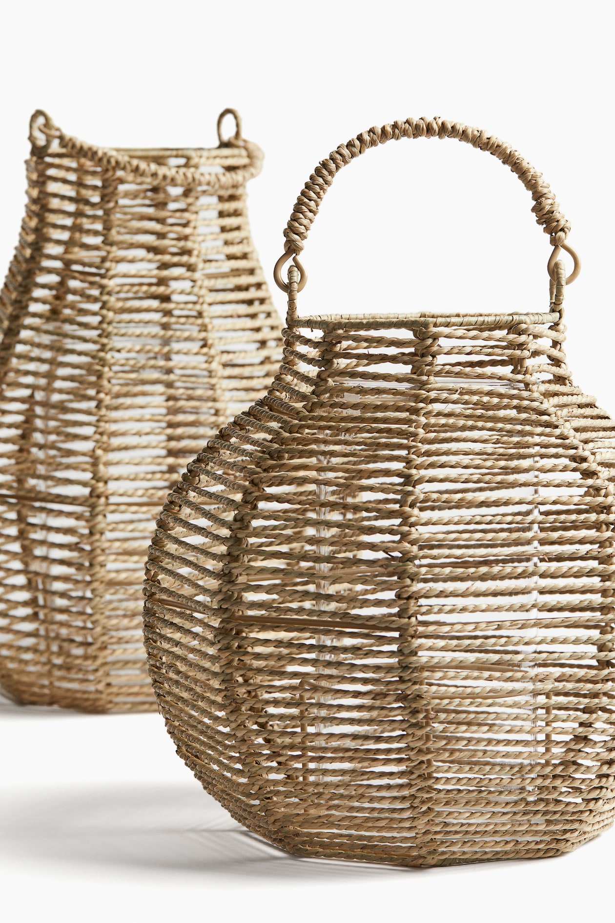 Beige Large seagrass candle lantern at H&M Home | H&M CA