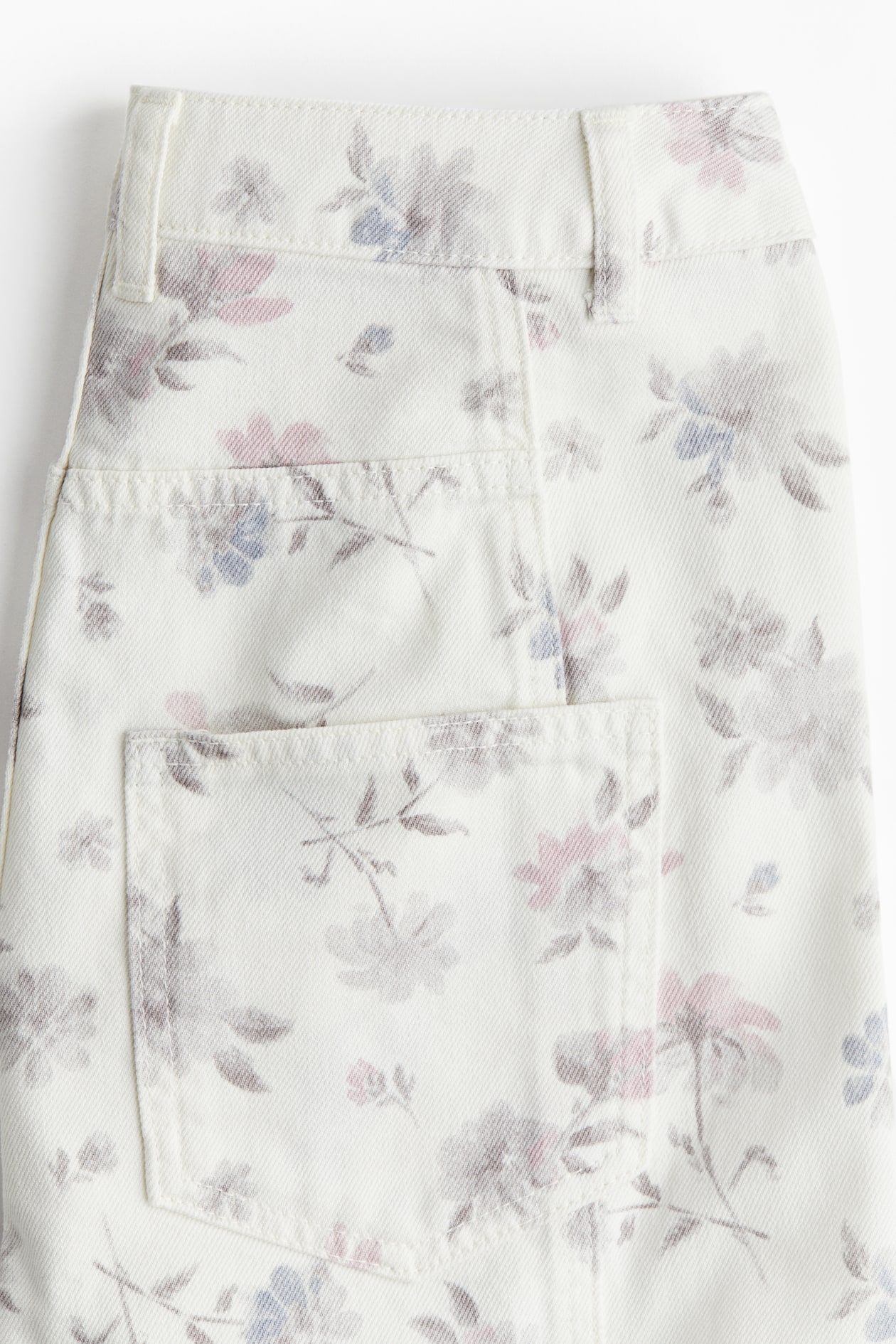 패턴 스트레이트 진 - 화이트/플로럴 - 여성 | H&M KR