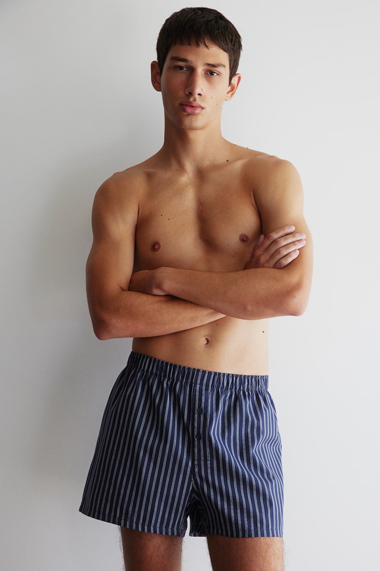 Lot de 3 caleçons en coton tissé - Bleu clair/carreaux - HOMME | H&M FR