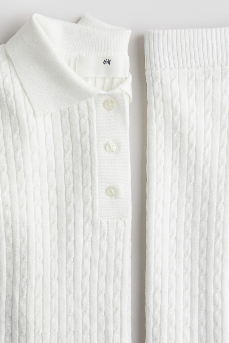 2-Piece Cable-Knit Set - White - Kids | H&M US