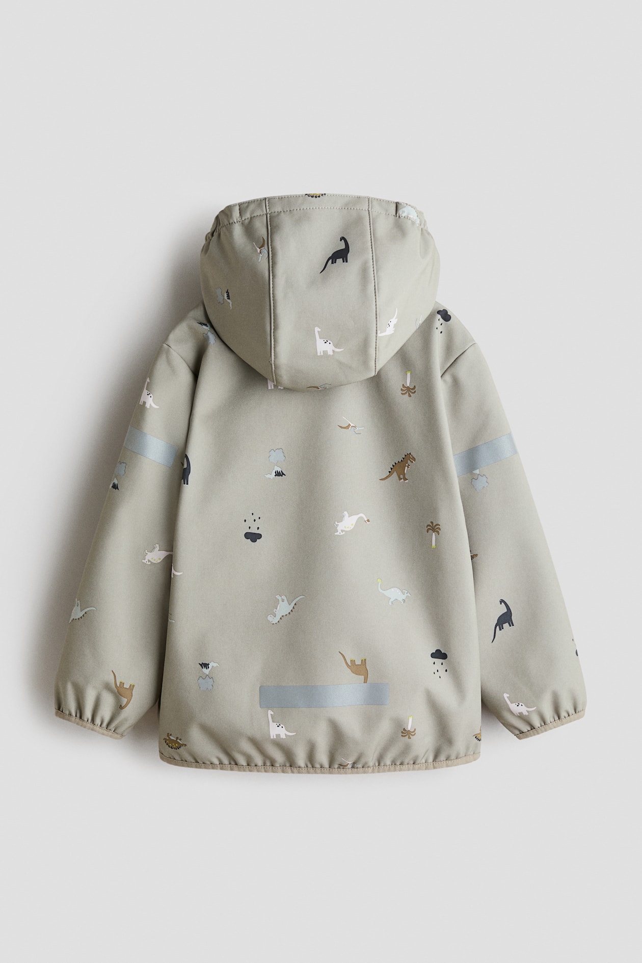 Water-resistant softshell jacket - Greige/Dinosaurs - Kids | H&M