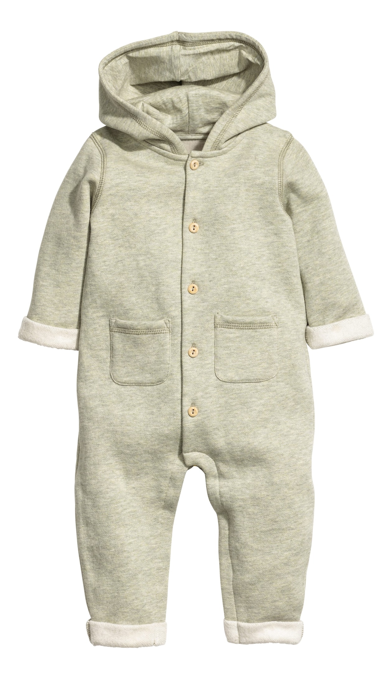 Combinaison en molleton - Vert clair chiné - ENFANT | H&M FR
