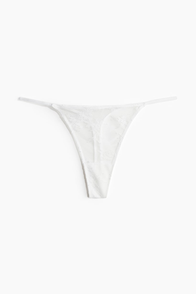 Lot de 5 strings Tanga en dentelle - Rose poudré/blanc - FEMME | H&M FR