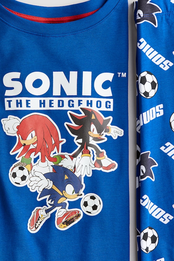 Blue/Sonic the Hedgehog Snug Fit Cotton Jersey Pajamas for kids | H&M CA