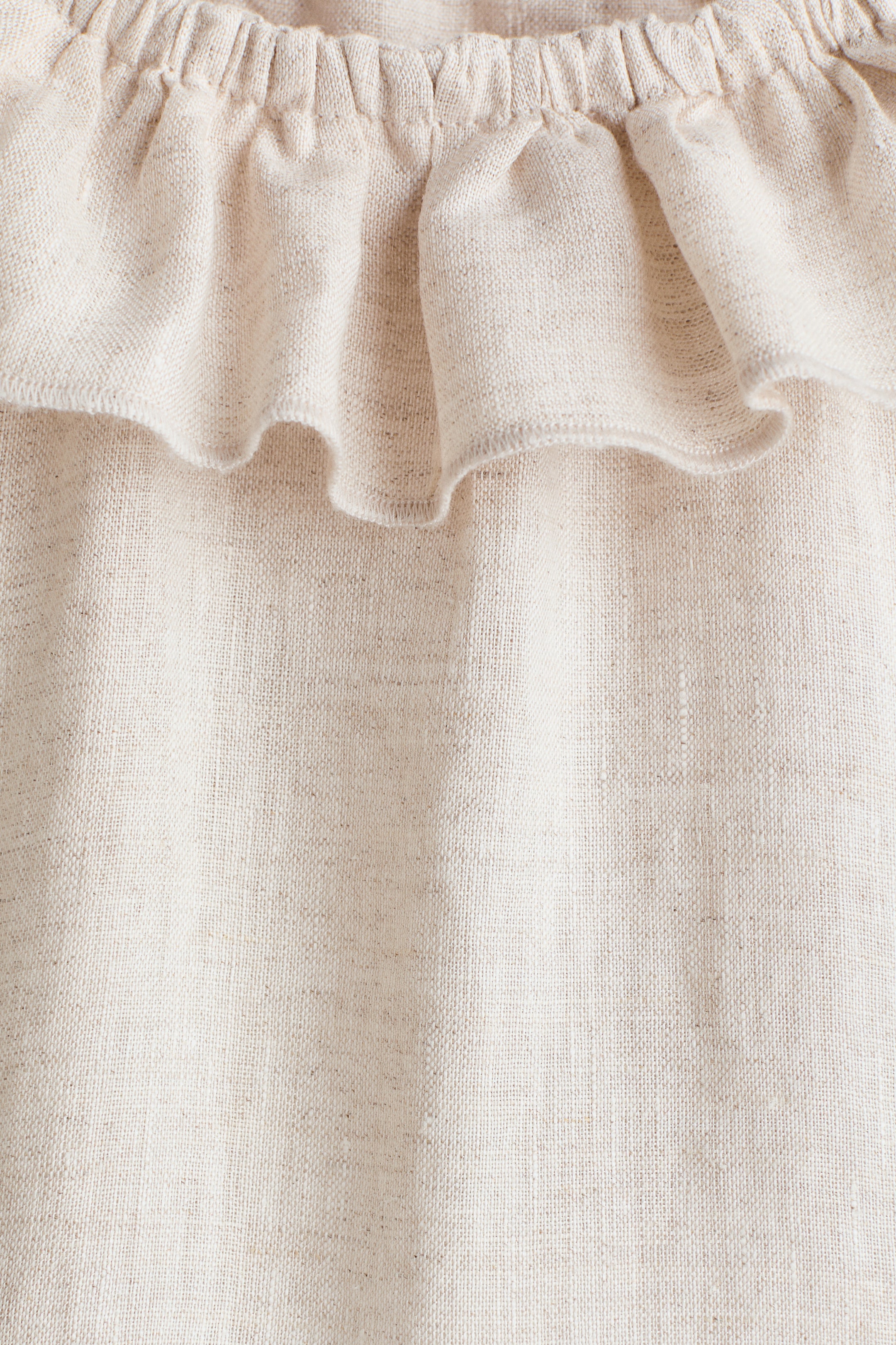 Light beige Linen Dress with Ruffle Collar for kids | H&M CA