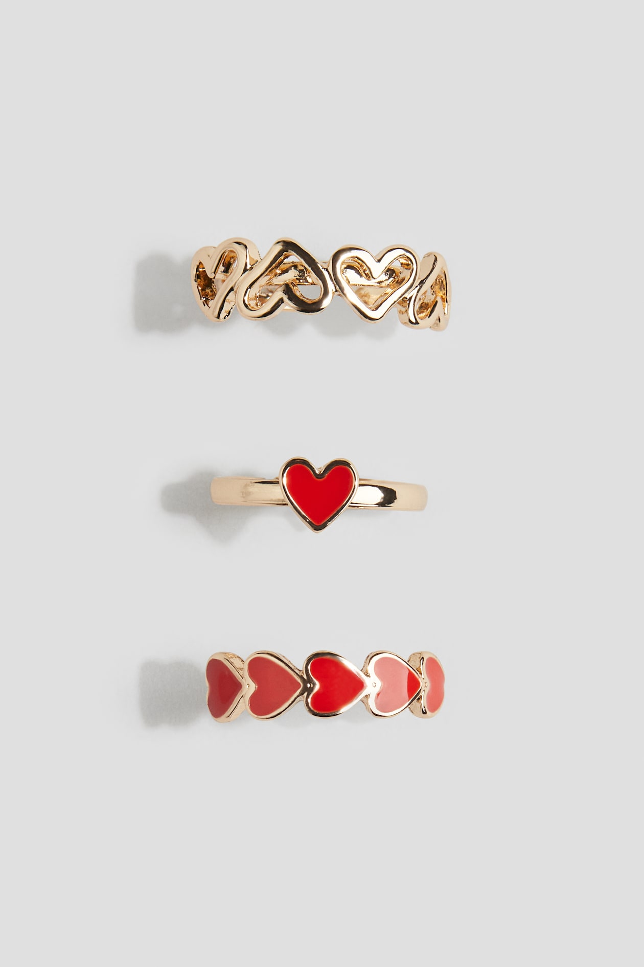 Lot de 3 bagues - Rouge/doré - ENFANT | H&M CA