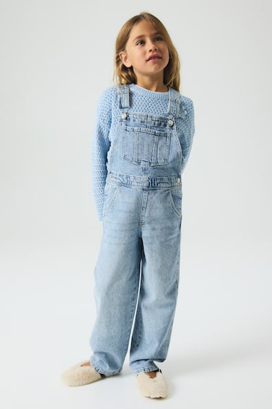 Light denim blue Denim Overalls for kids | H&M US