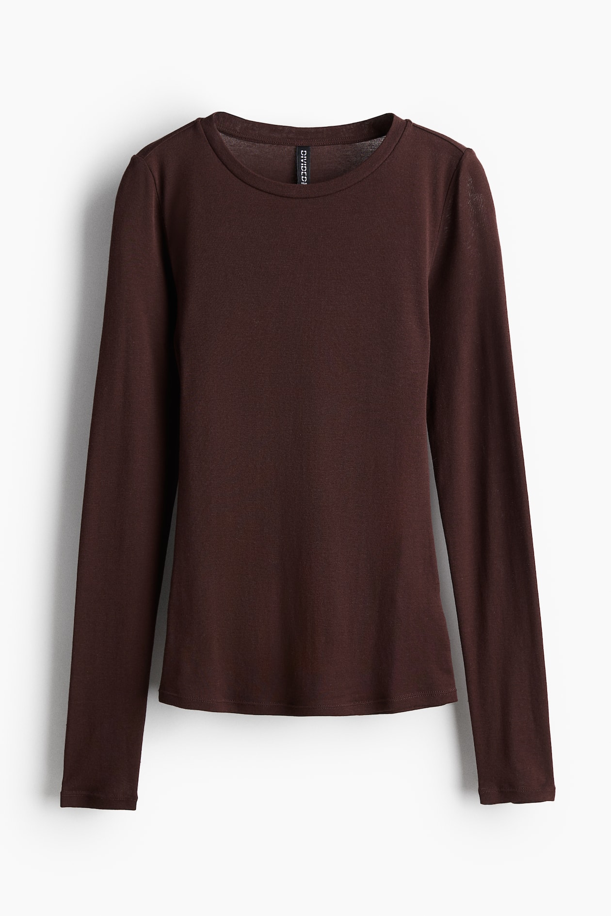 Long-sleeved Jersey Top - Dark brown - Ladies | H&M US