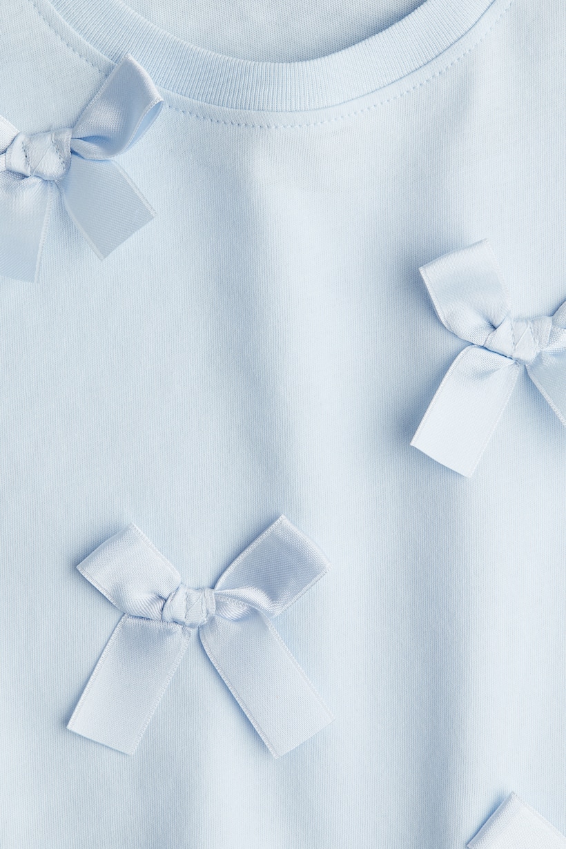 Light blue/bows Motif-detail t-shirt for kids | H&M US