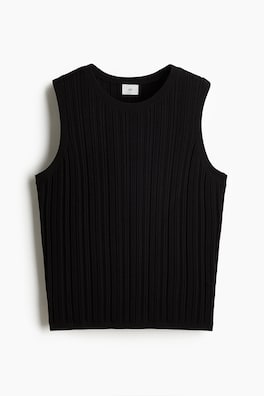 Slim-Fit Ribbed Tank Top - Black - Men | H&M US