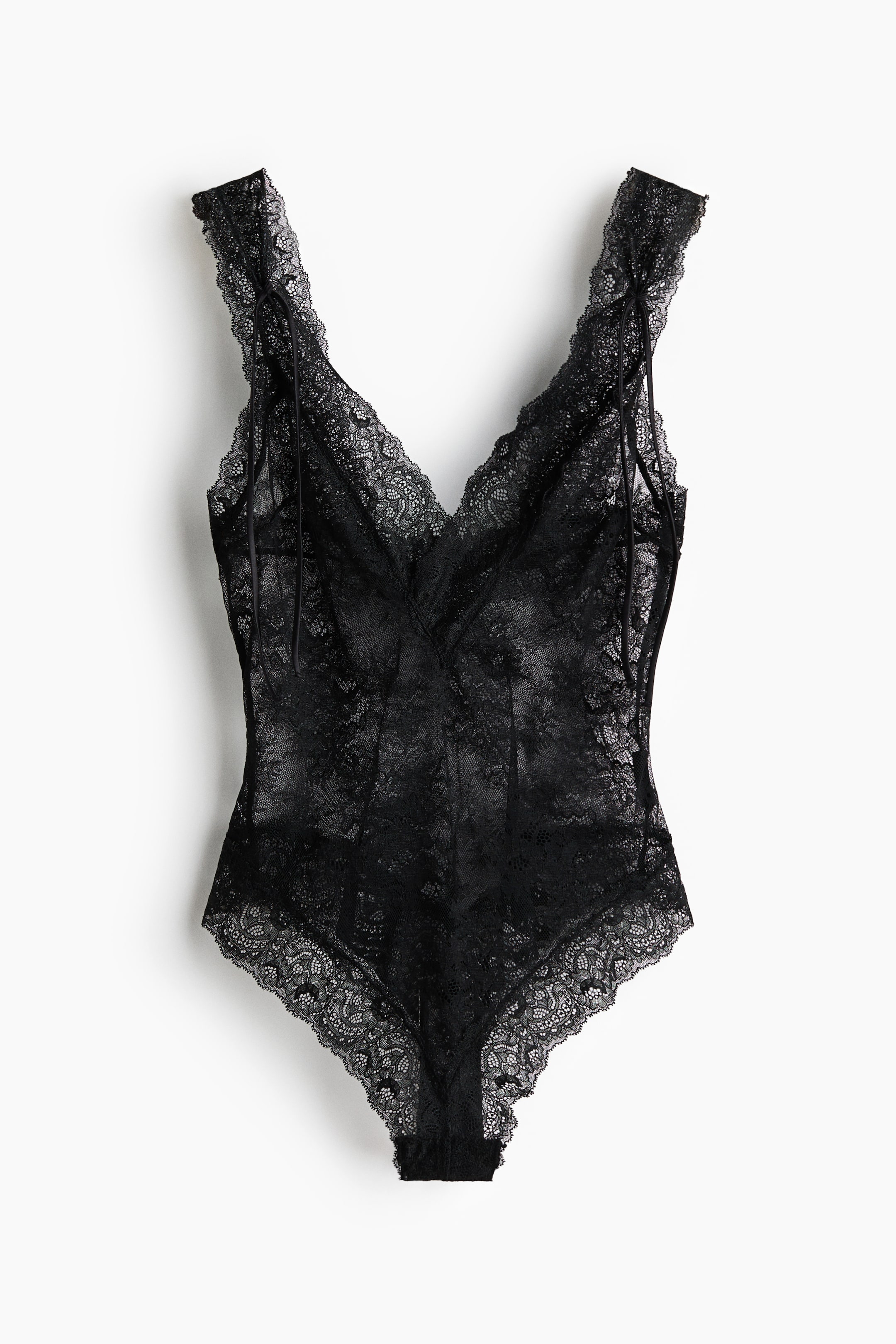 Women's Black Deep plunge lace body | H&M CA