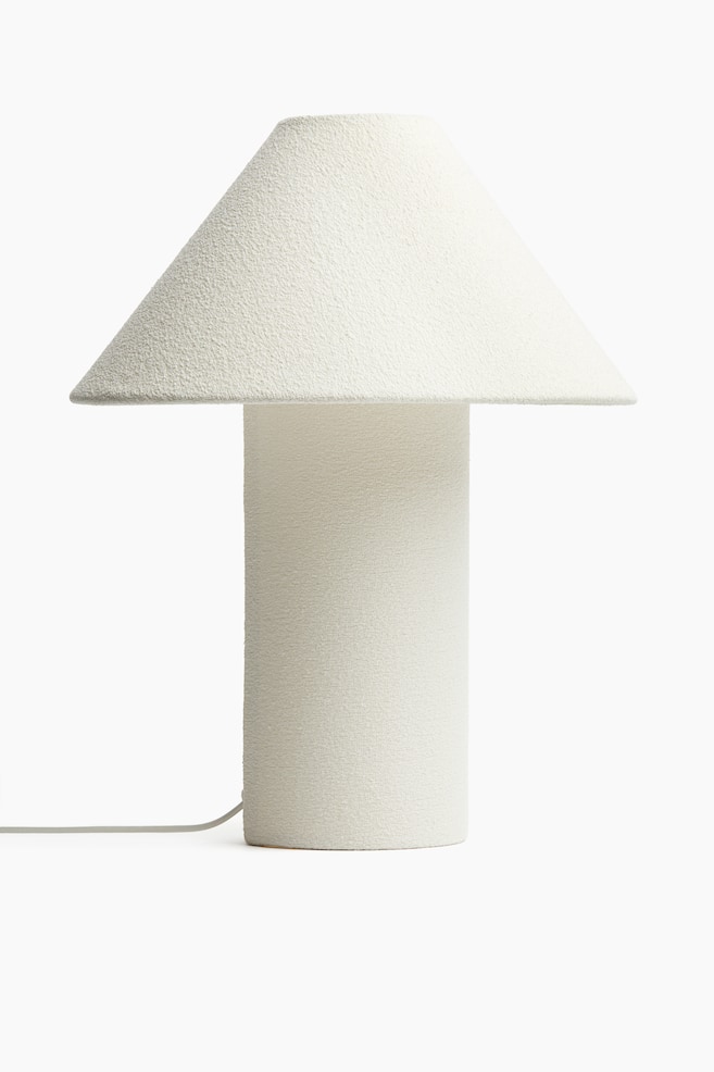 White Bouclé-weave table lamp at H&M Home | H&M US