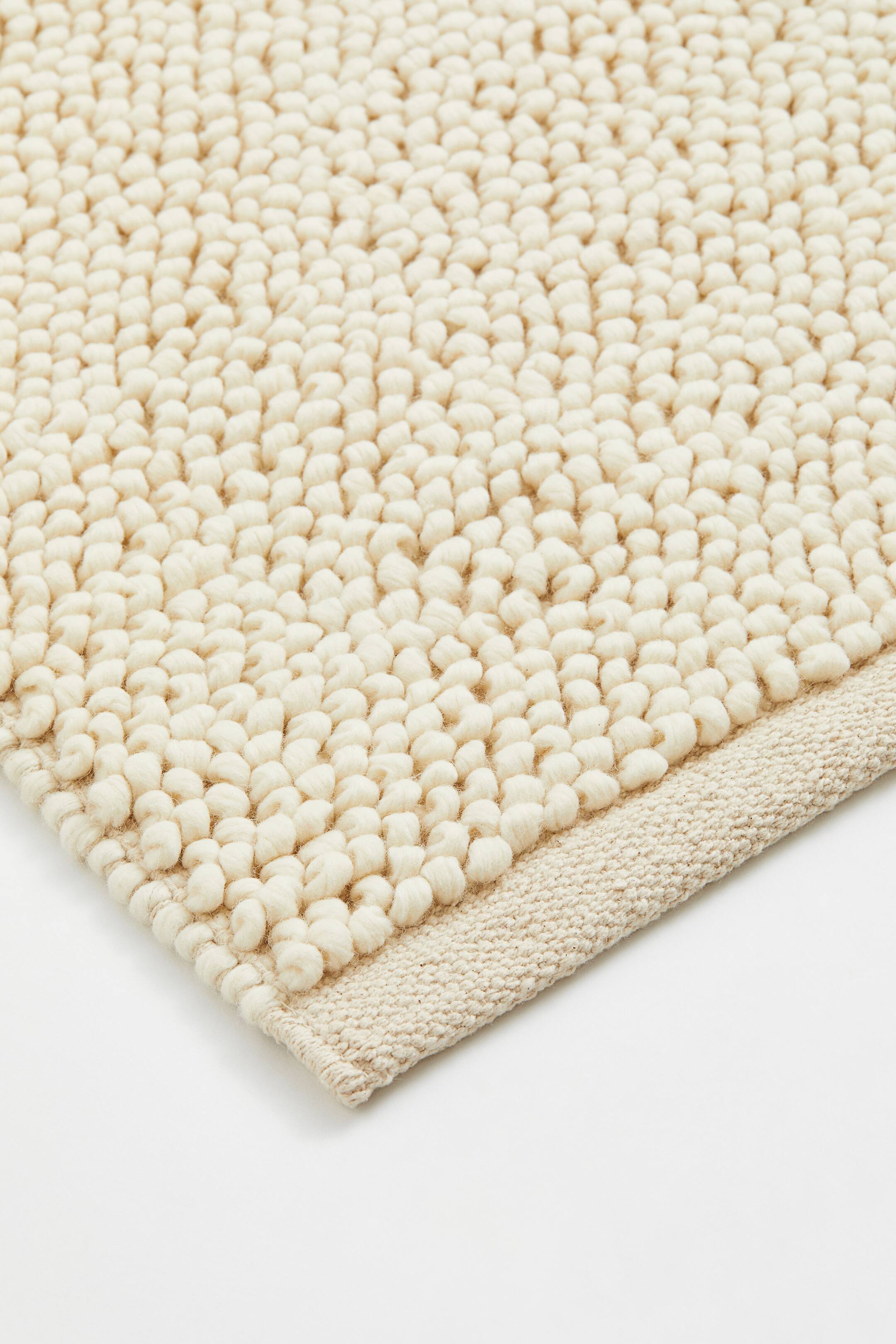 Textured-weave Wool-blend Rug - Light beige - Home All | H&M CA