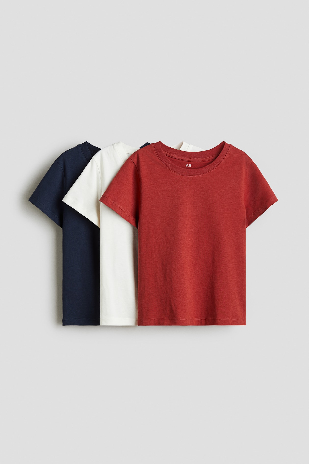 Red/white/navy blue 3-pack T-shirts for kids | H&M US
