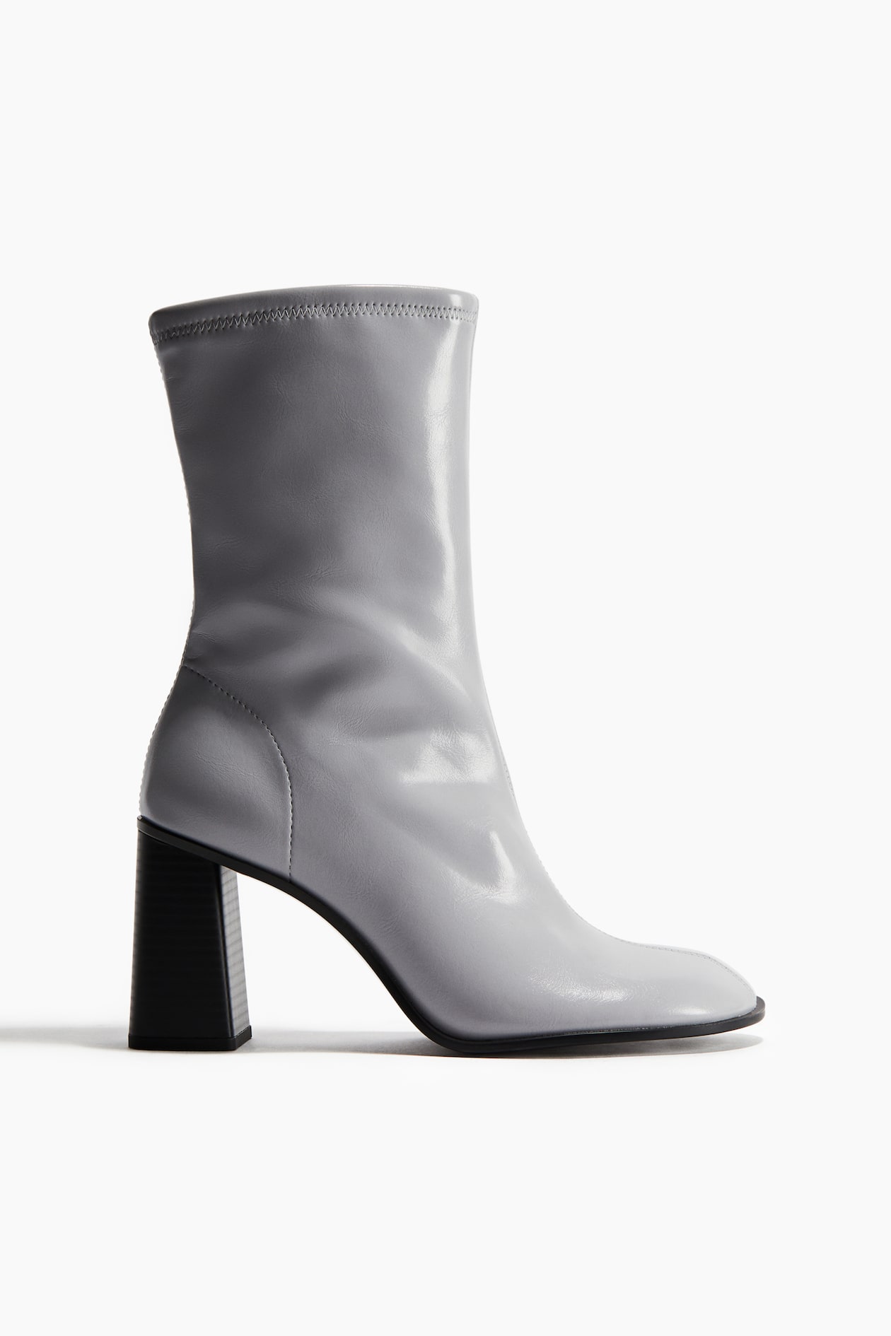 Botines con tacón cuadrado - Gris claro - MUJER | H&M ES