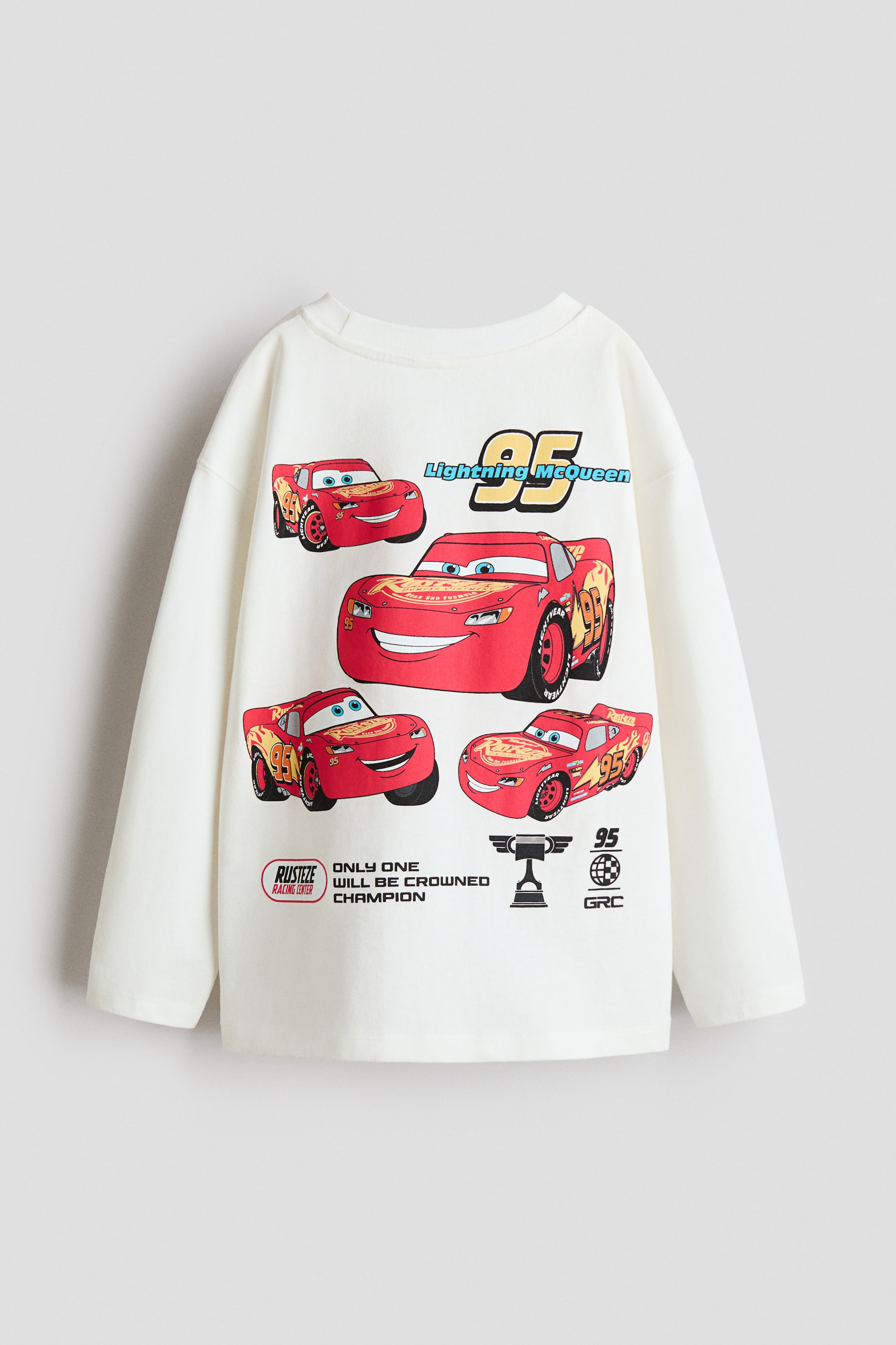 Camisola de mangas compridas estampada - Branco/Carros - CRIANÇA | H&M PT