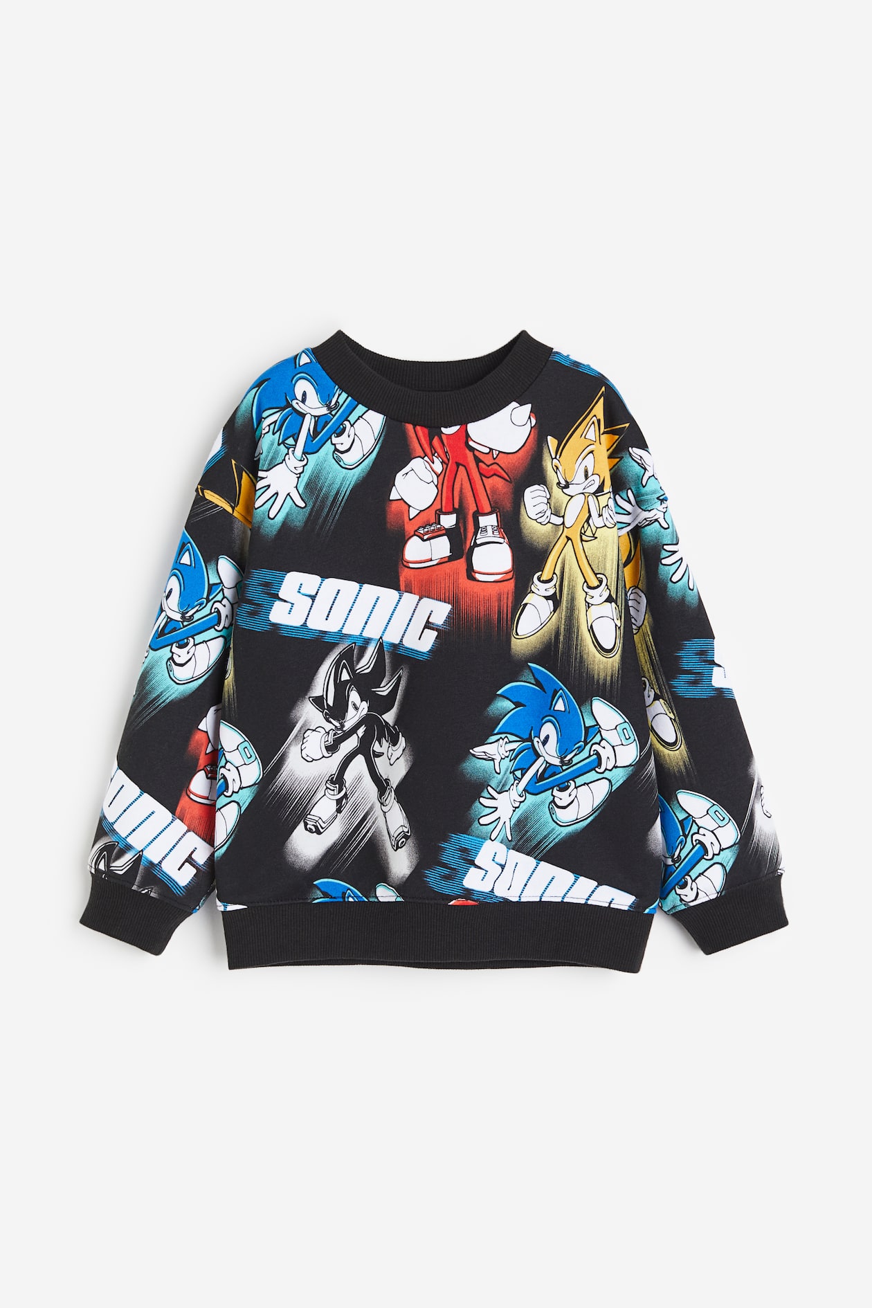 Oversized printed sweatshirt - Black/Sonic the Hedgehog - Kids | H&M GB