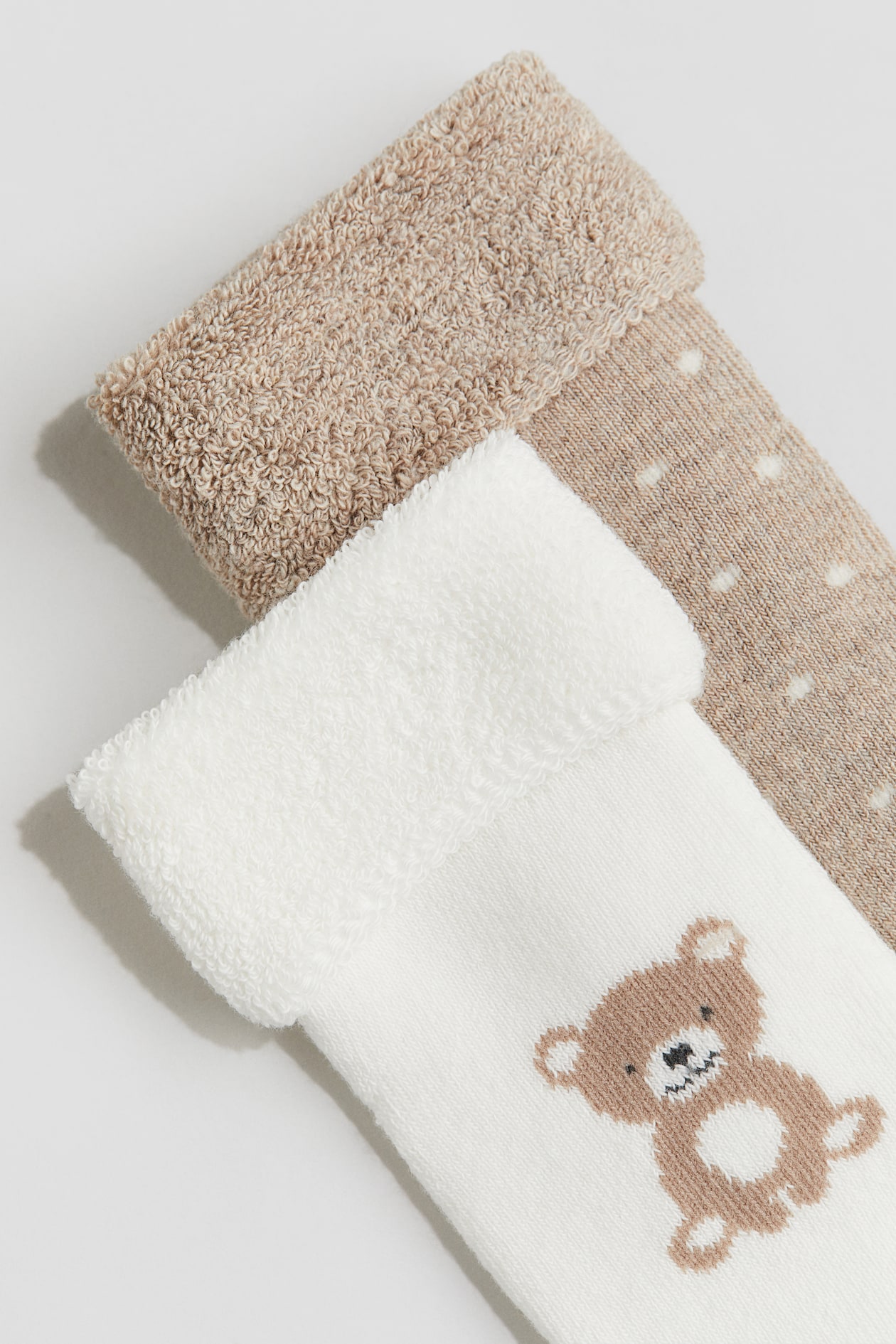 2-pack Terry Socks - Beige/teddy bear - Kids | H&M US