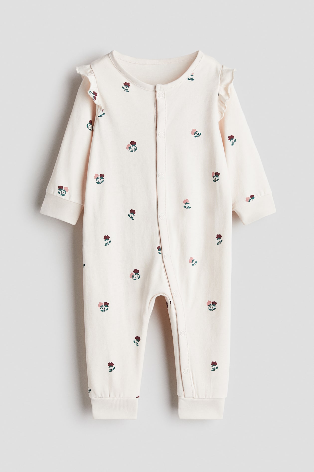 Light dusty pink/Floral Patterned sleepsuit for kids | H&M IN