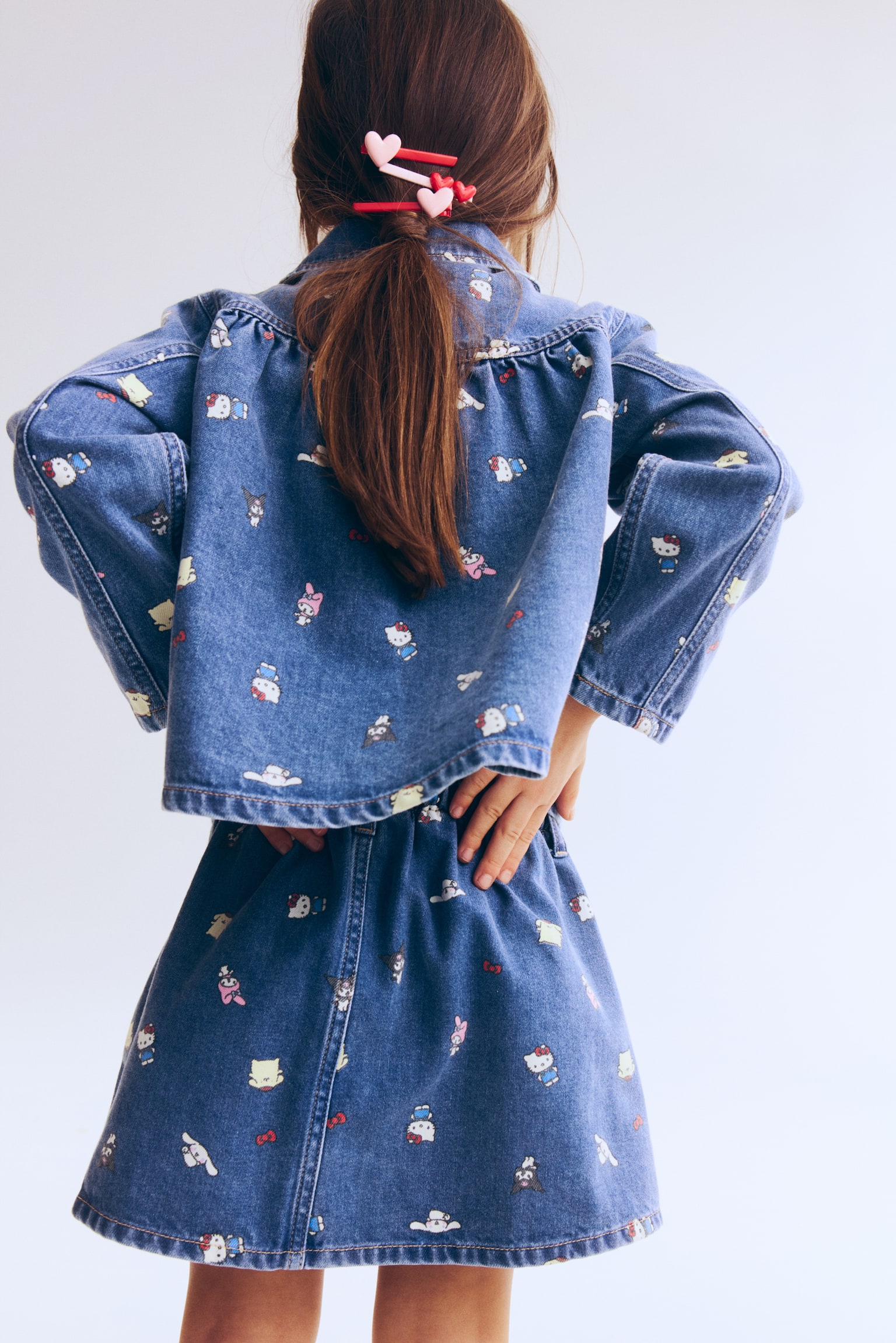Printed denim skirt - Denim blue/Hello Kitty - Kids | H&M SG
