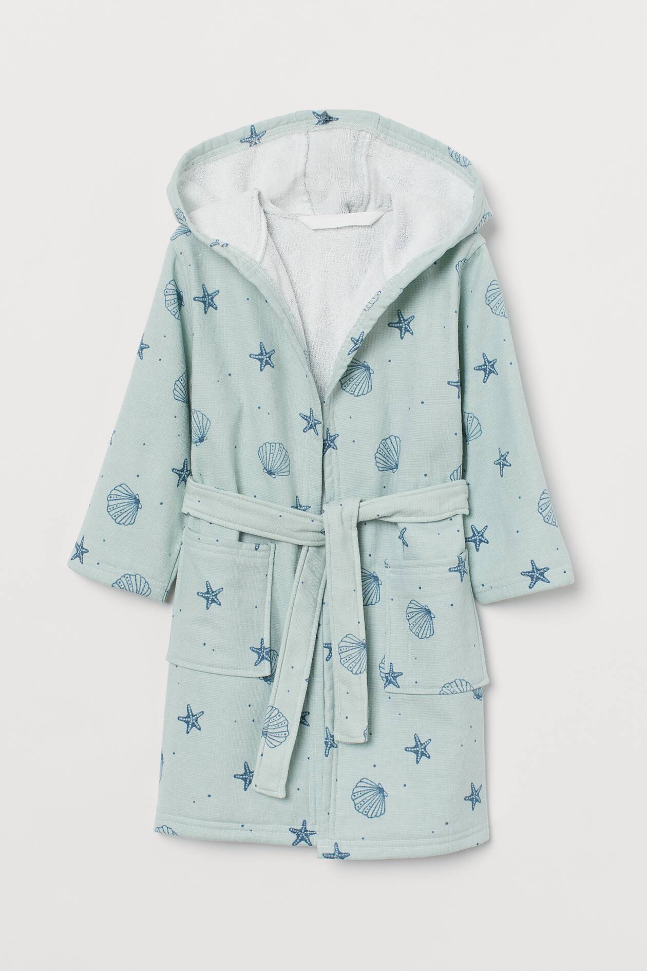 Patterned dressing gown - Light turquoise/Shells - Home All | H&M GB