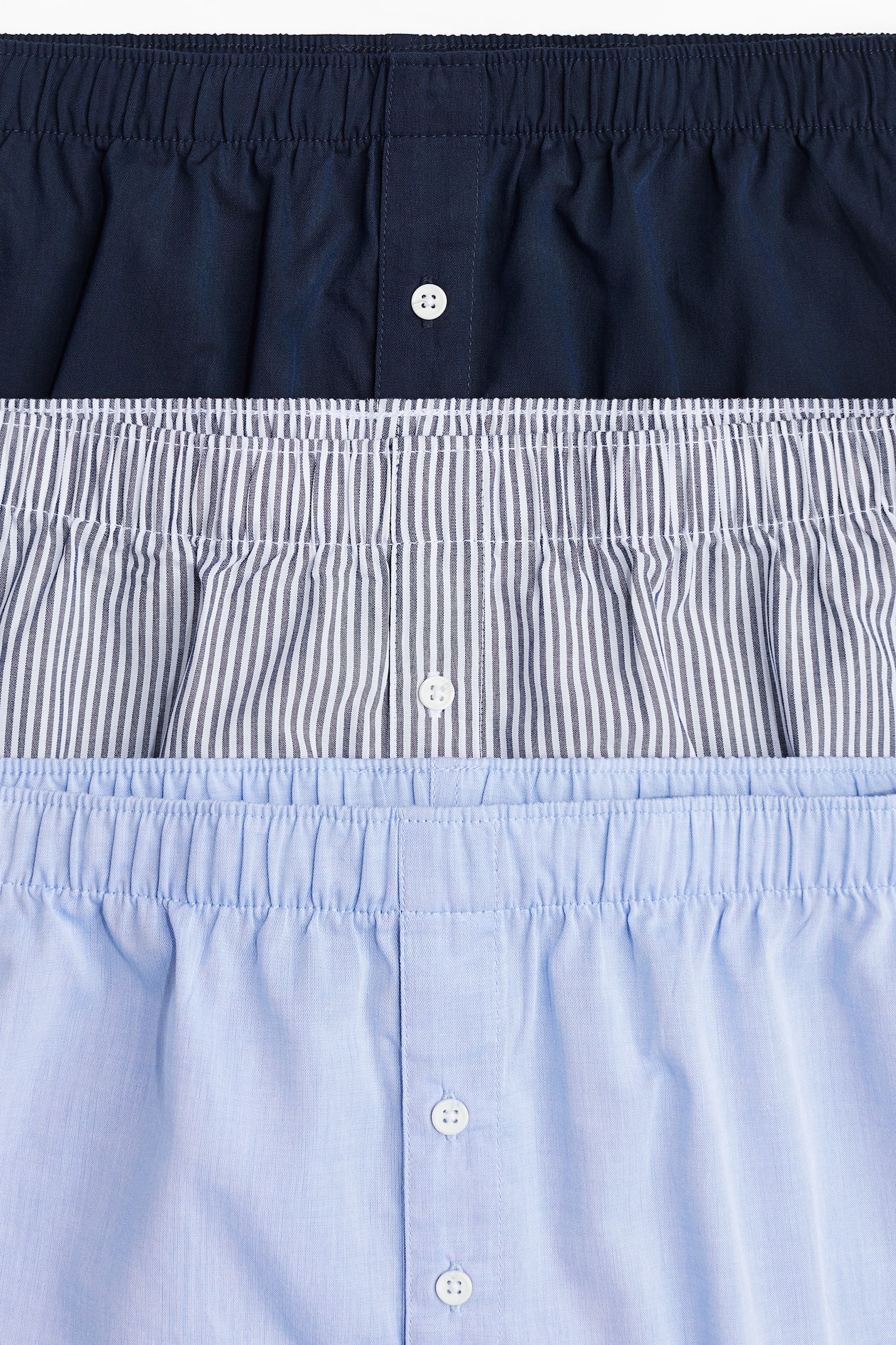 3-pack Bóxers shorts en tela tejida de algodón - Azul claro/Azul marino ...