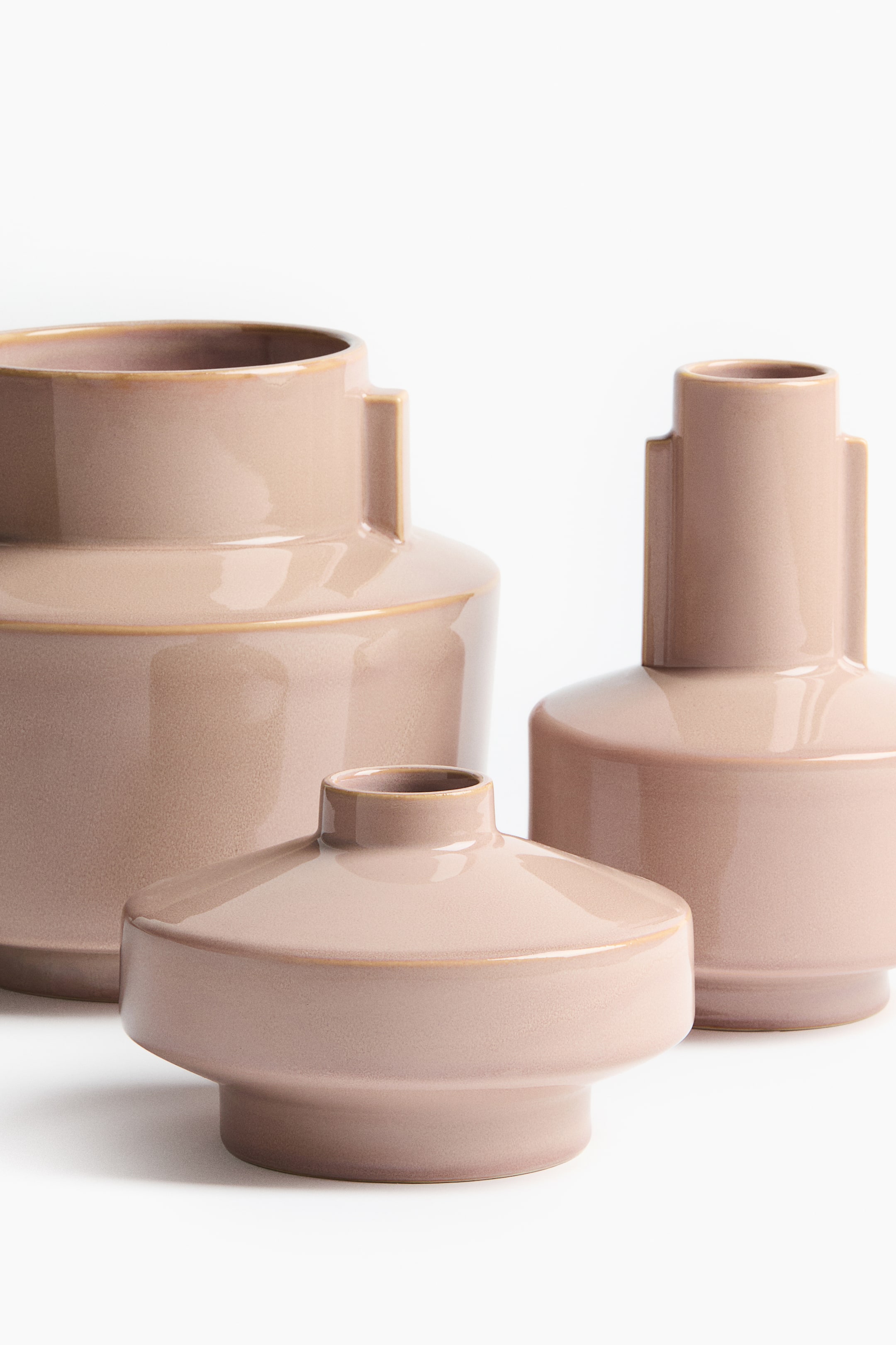 Large reactive-glaze stoneware vase - Light pink - Home All | H&M GB