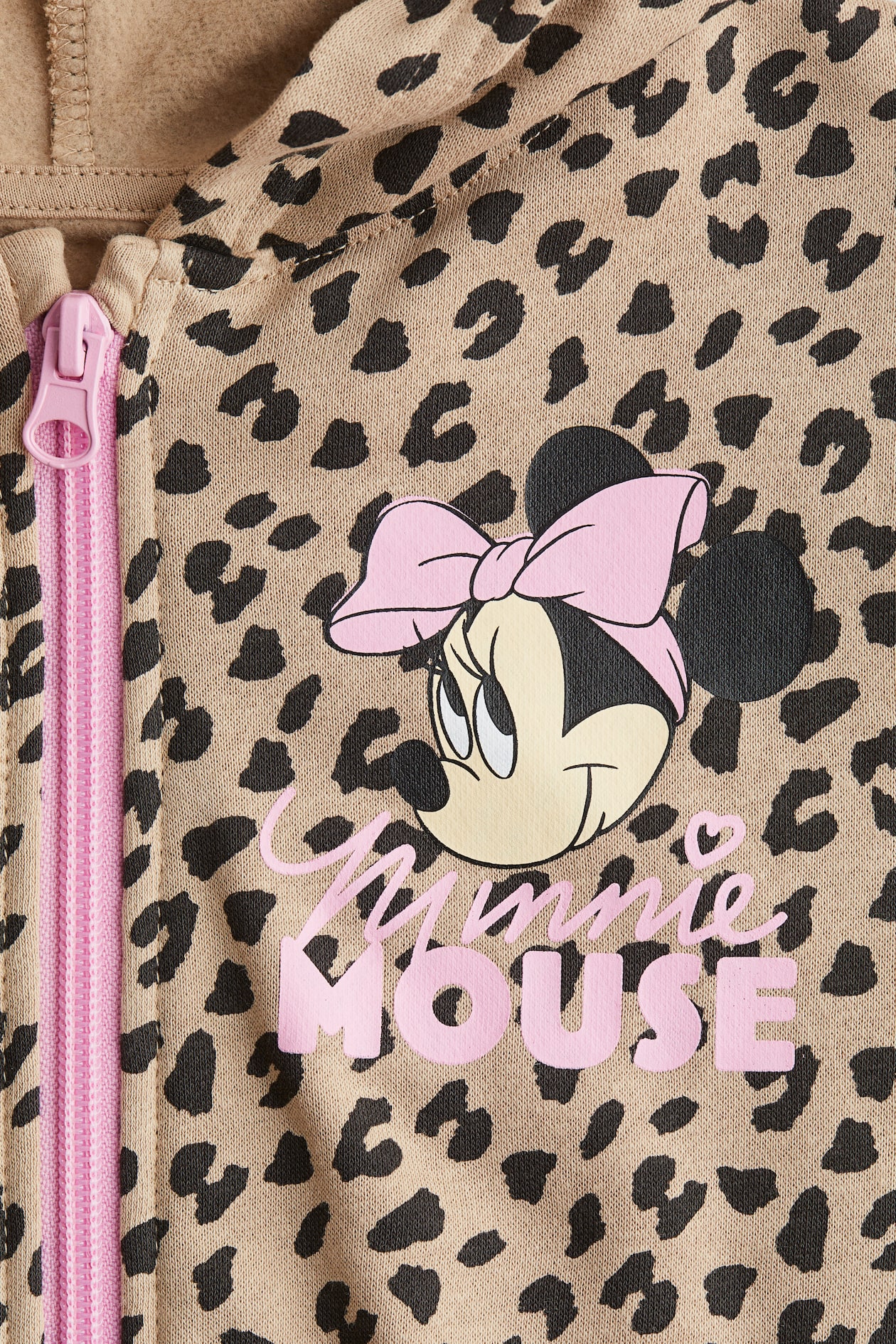 Printed Hooded Jacket - Beige/Minnie Mouse - Kids | H&M US