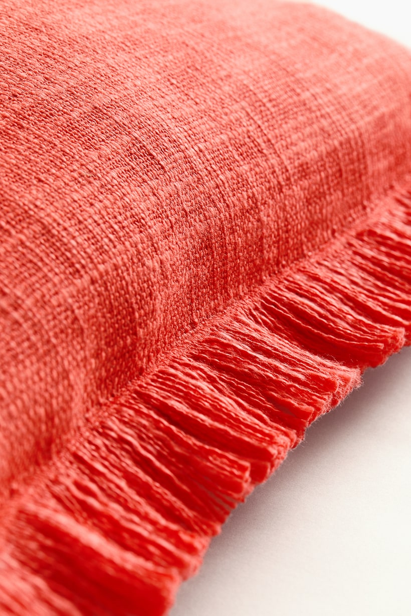 Slub-Weave Cushion Cover - Coral red - Home All | H&M US