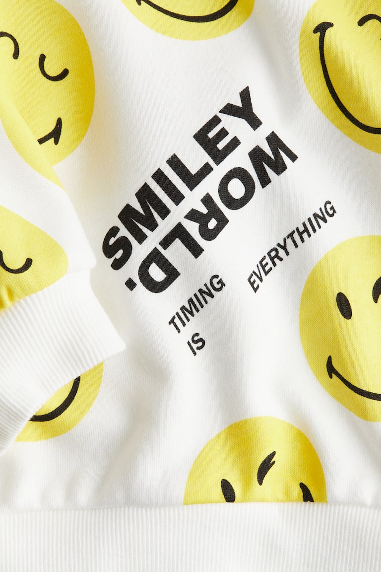 Oversized Printed Sweatshirt - White/SmileyWorld® - Kids | H&M US