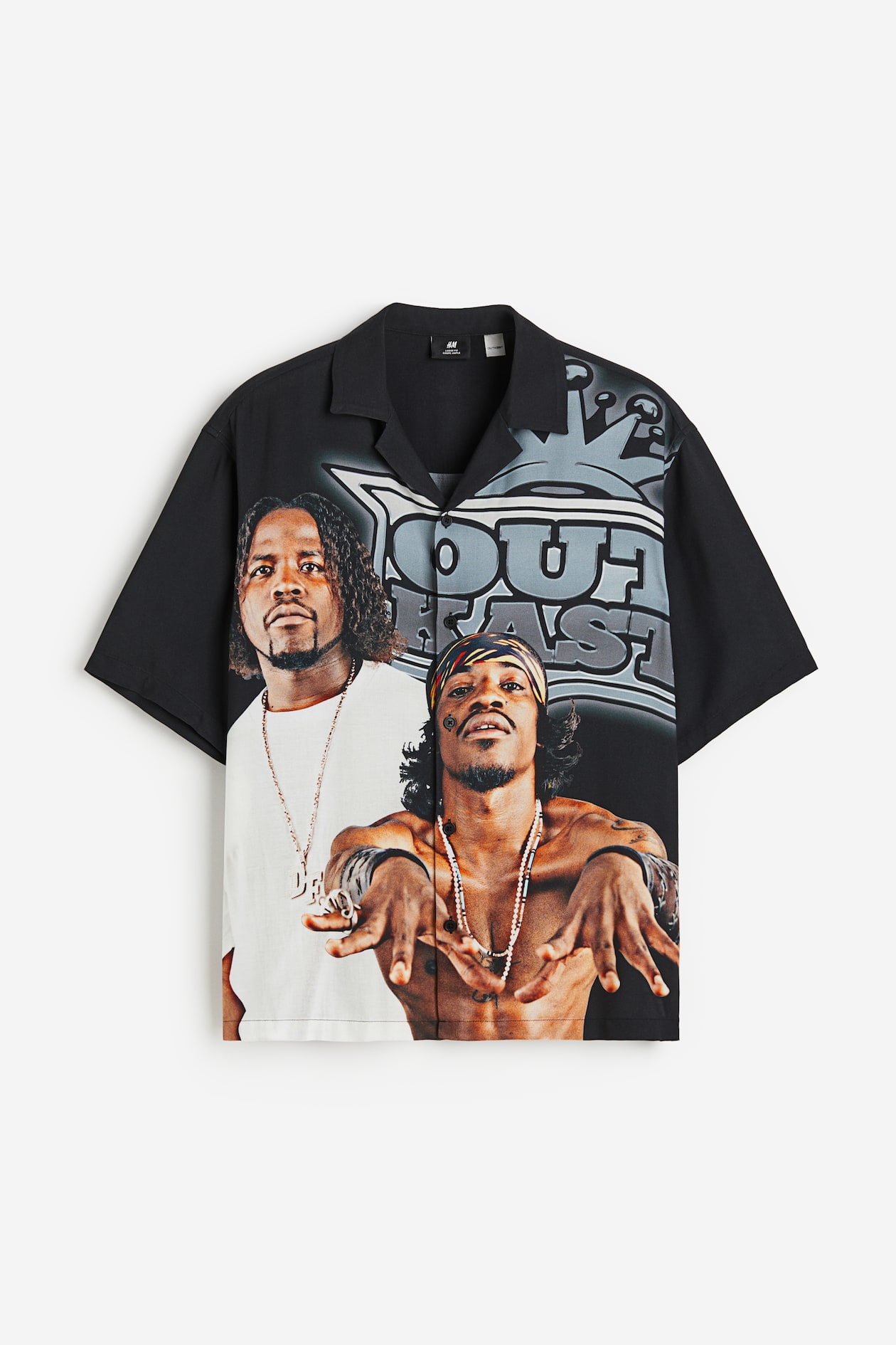 Men’s Black/Outkast Relaxed Fit Printed resort shirt | H&M IN