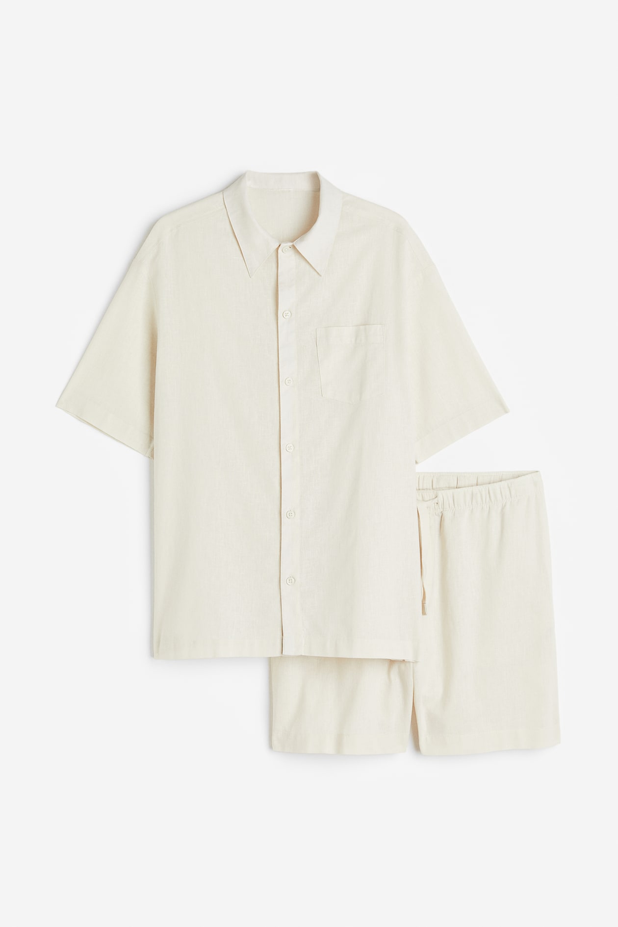 Men’s Light beige Relaxed Fit Linen-blend pyjamas | H&M MY
