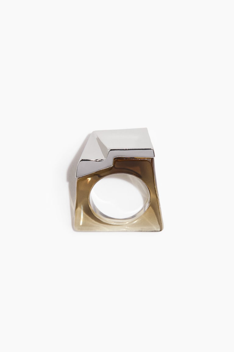 Women's Silver-coloured/Beige Geometric ring | H&M GB