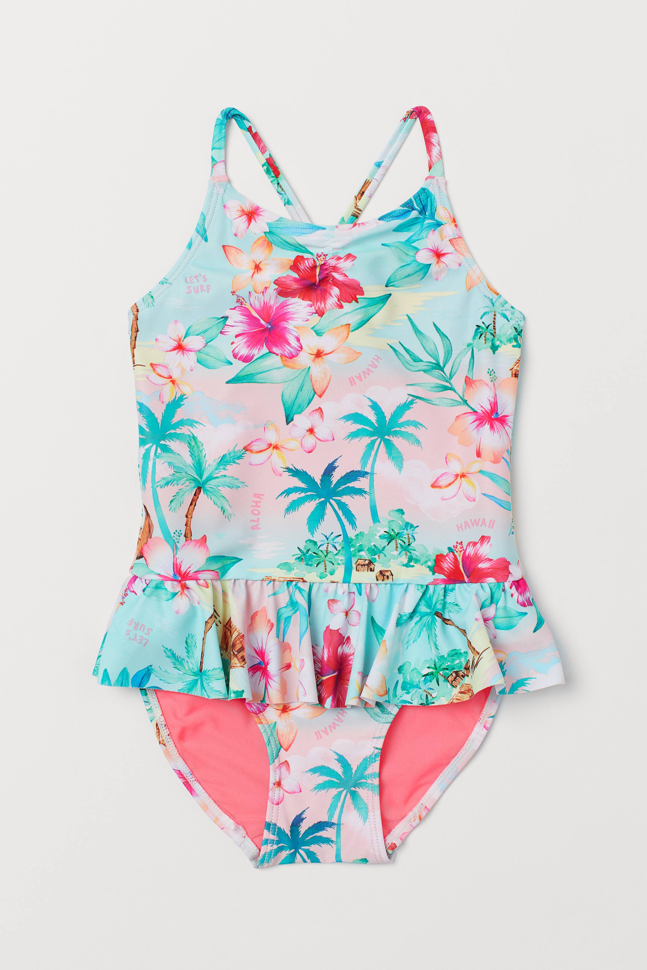 Volánkové plavky - Světle tyrkysová/Hawaii - DĚTI | H&M CZ