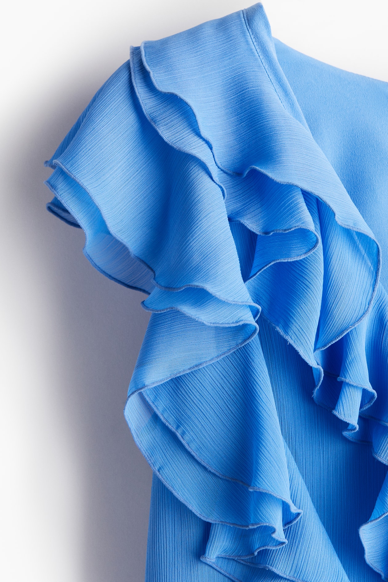 Flounced Chiffon Dress - Blue - Ladies | H&M US