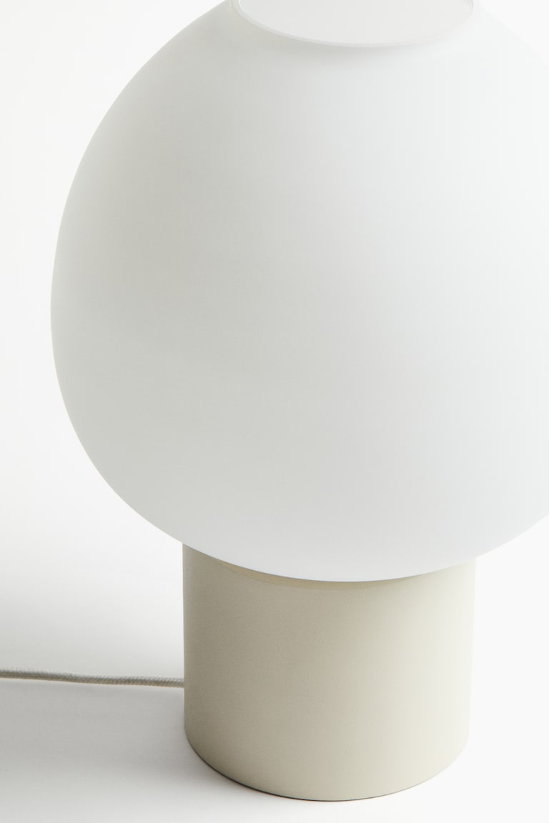 Light beige/white Table Lamp in Wood and Glass at H&M Home | H&M US