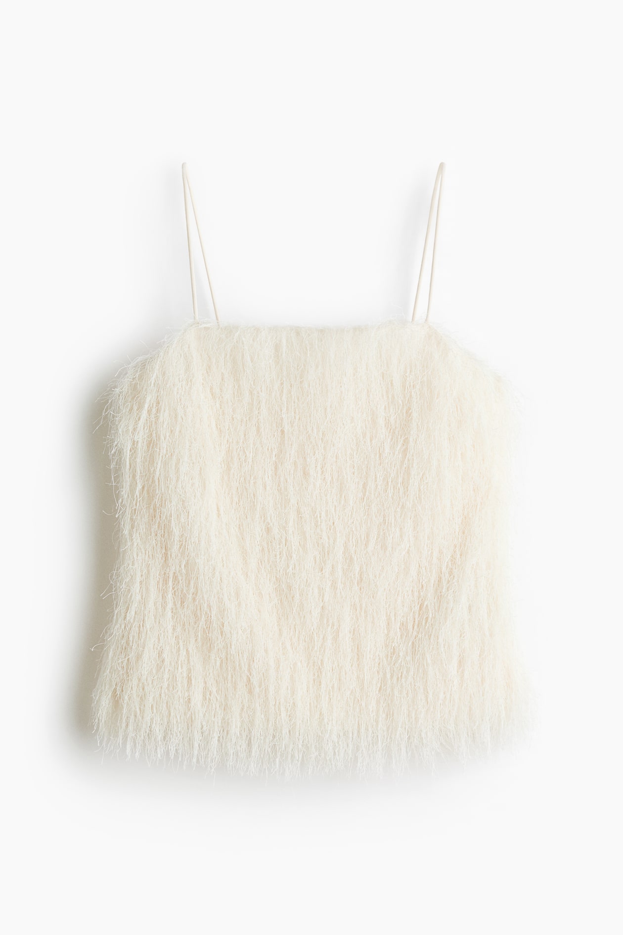 Women's Cream Fringed Strappy Top | H&M CA