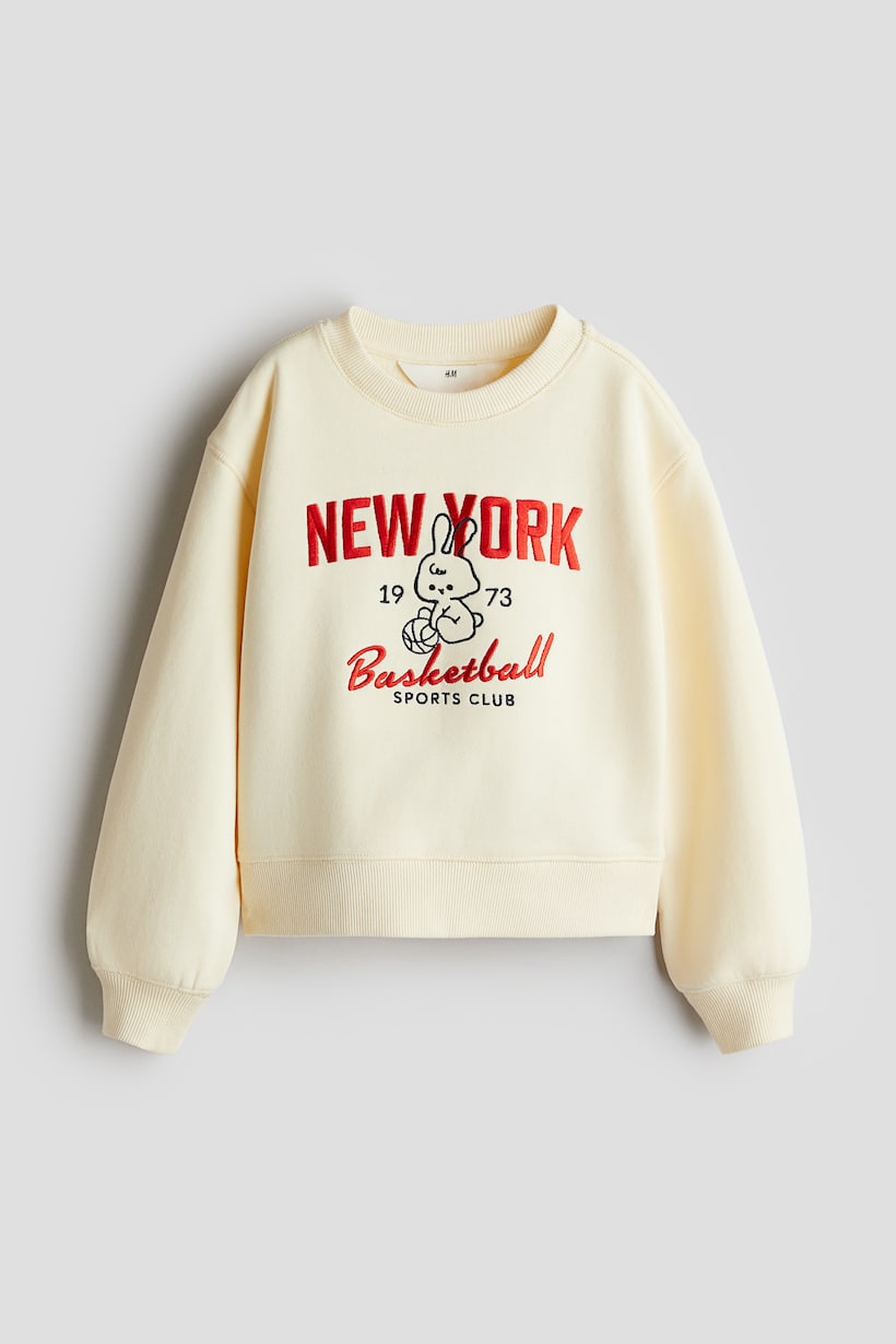 Light yellow/New York Sweatshirt with Motif for kids | H&M US